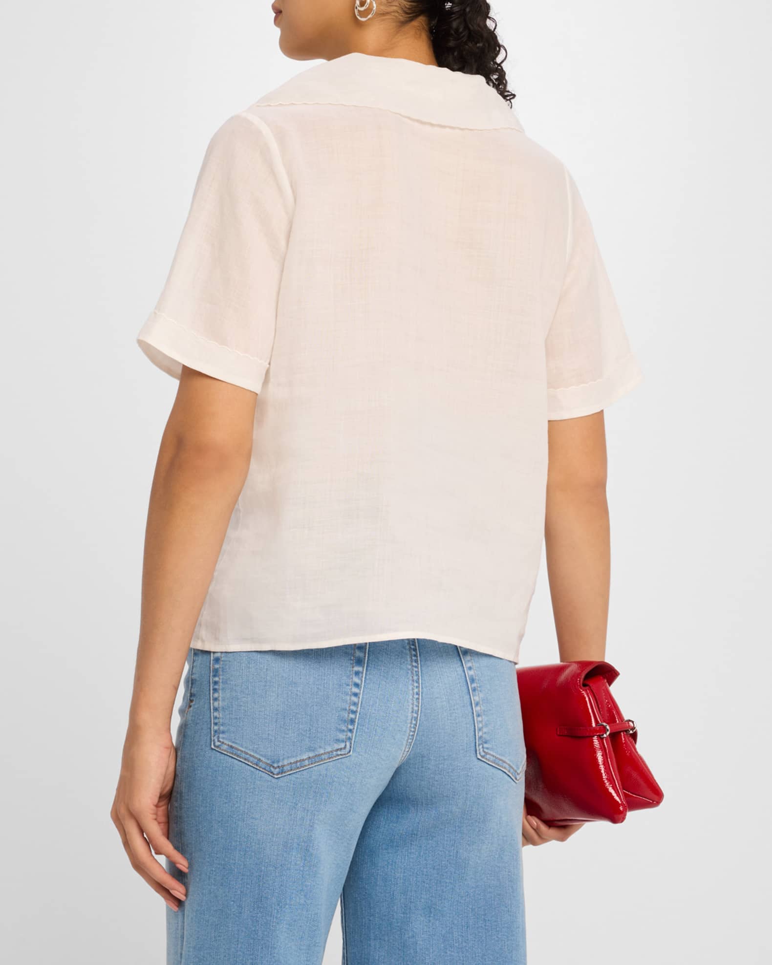 FRAME The Scallop Sailor Blouse | Neiman Marcus