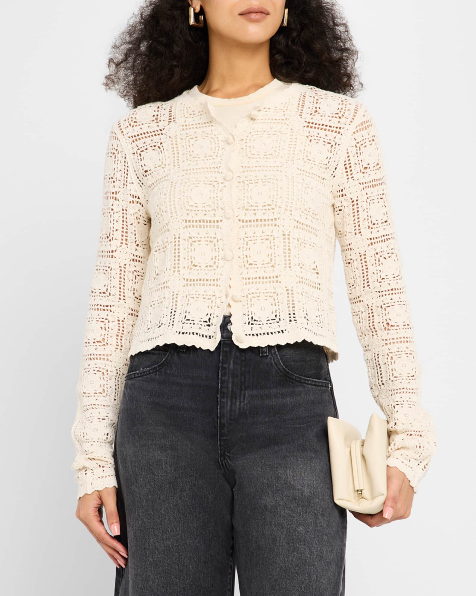 FRAME The Crochet Cardigan | Neiman Marcus