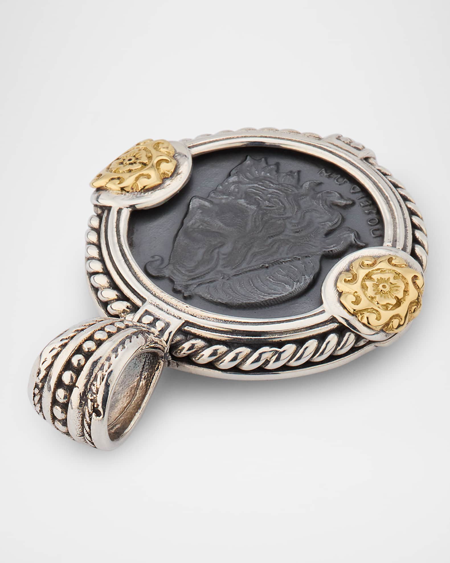 Konstantino Men's Hydra Hematite Coin Pendant | Neiman Marcus