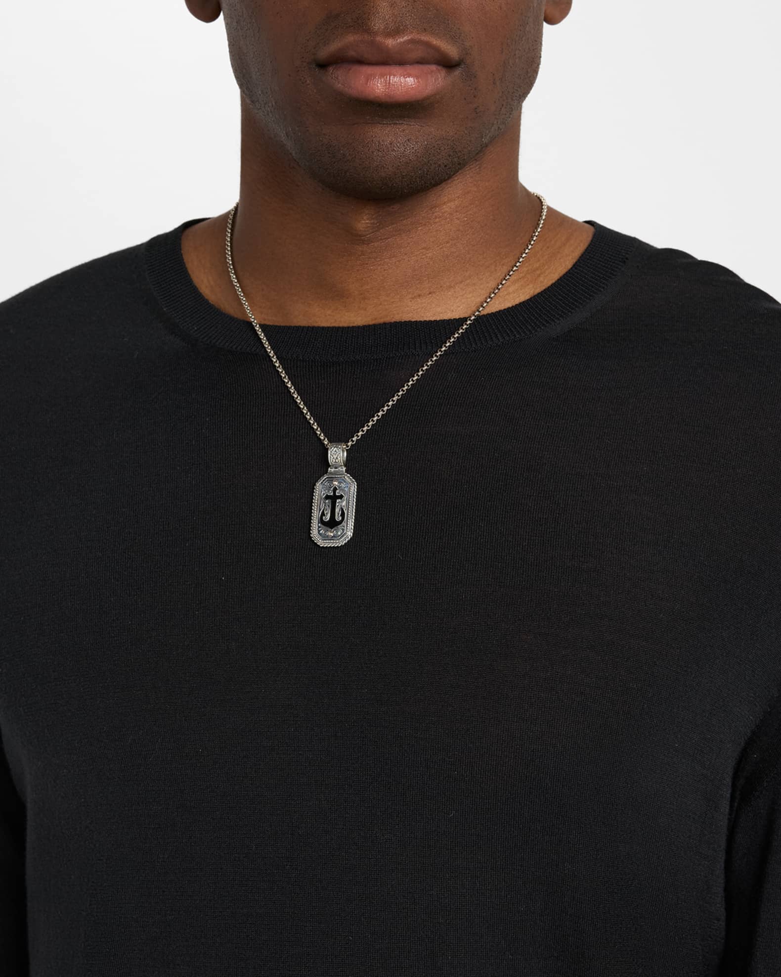 Konstantino Men's Hydra Sterling Silver Onyx Pendant | Neiman Marcus