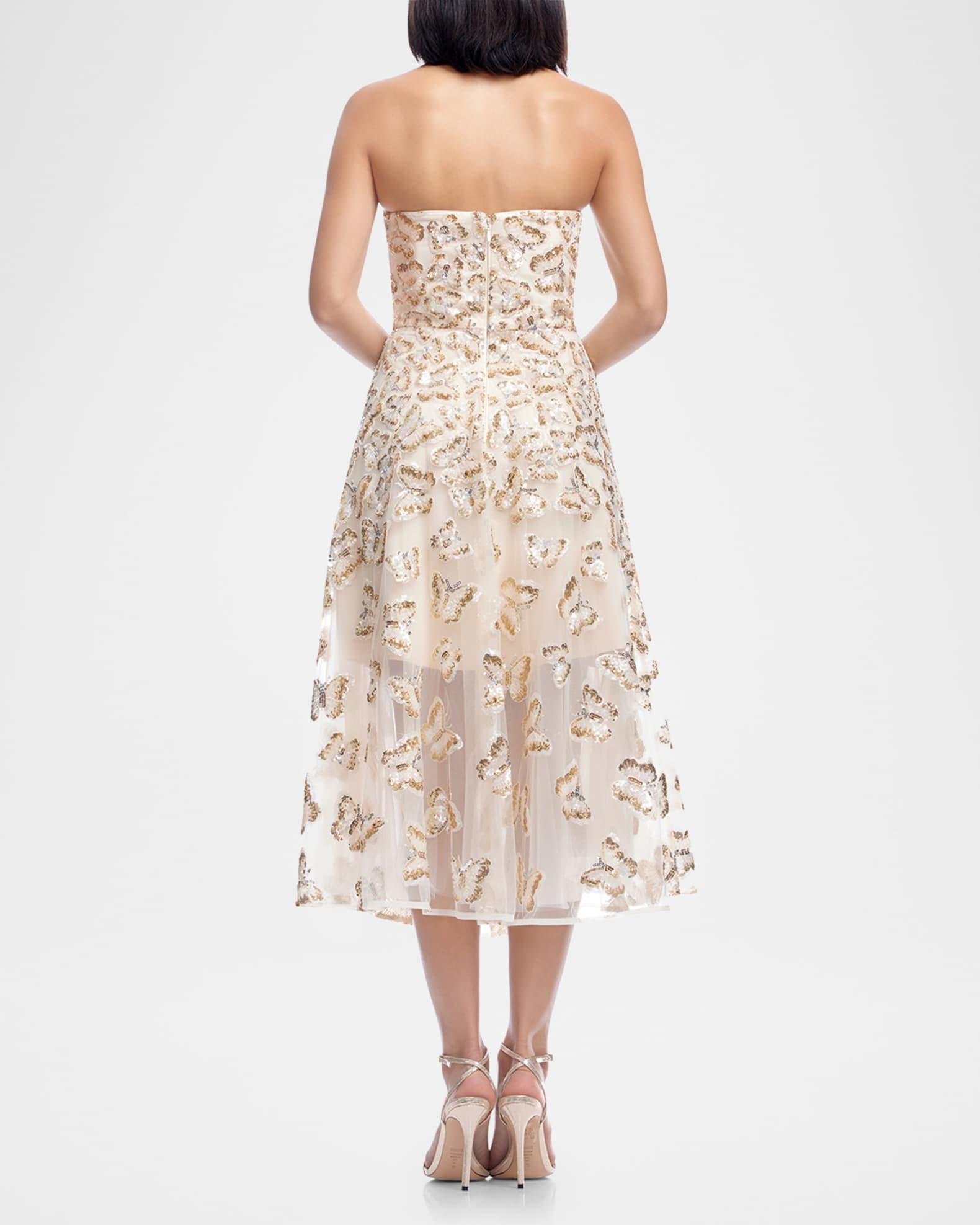 Dress the Population Black Label Christina Strapless Sequin Applique ...