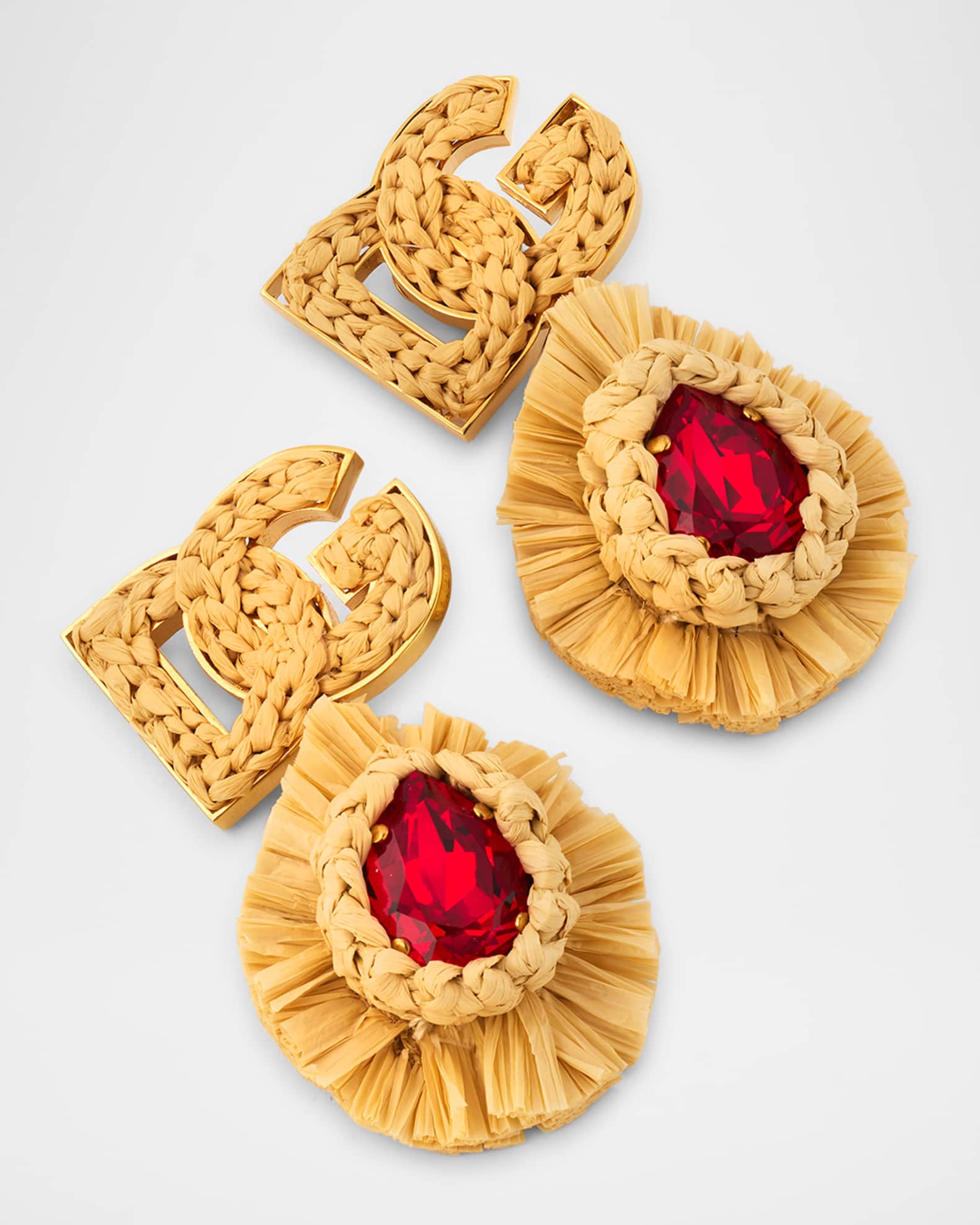 Dolce&Gabbana Bijoux Clip Earrings with DG Logo | Neiman Marcus