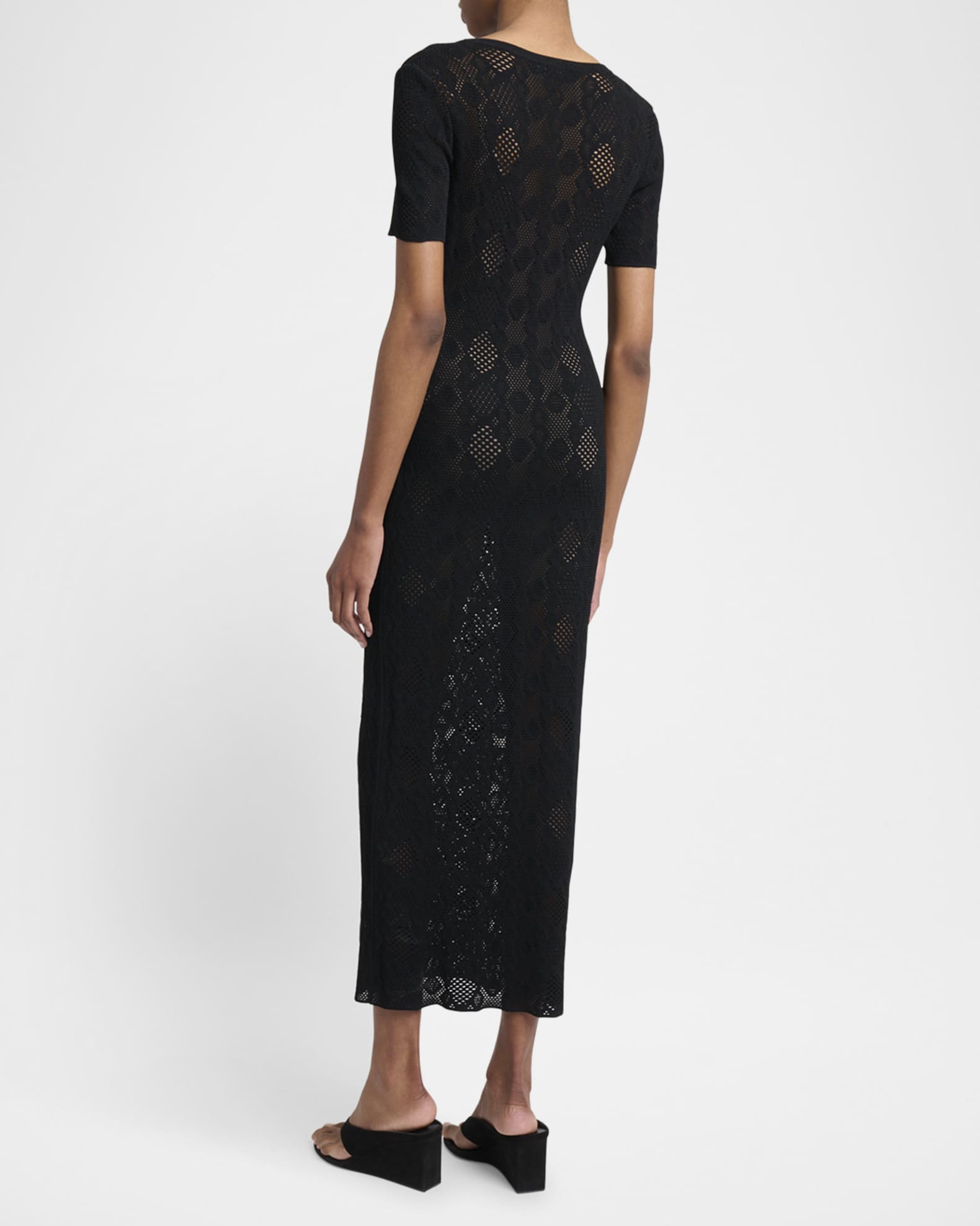 ALAIA Python Lace Knit Midi Dress | Neiman Marcus