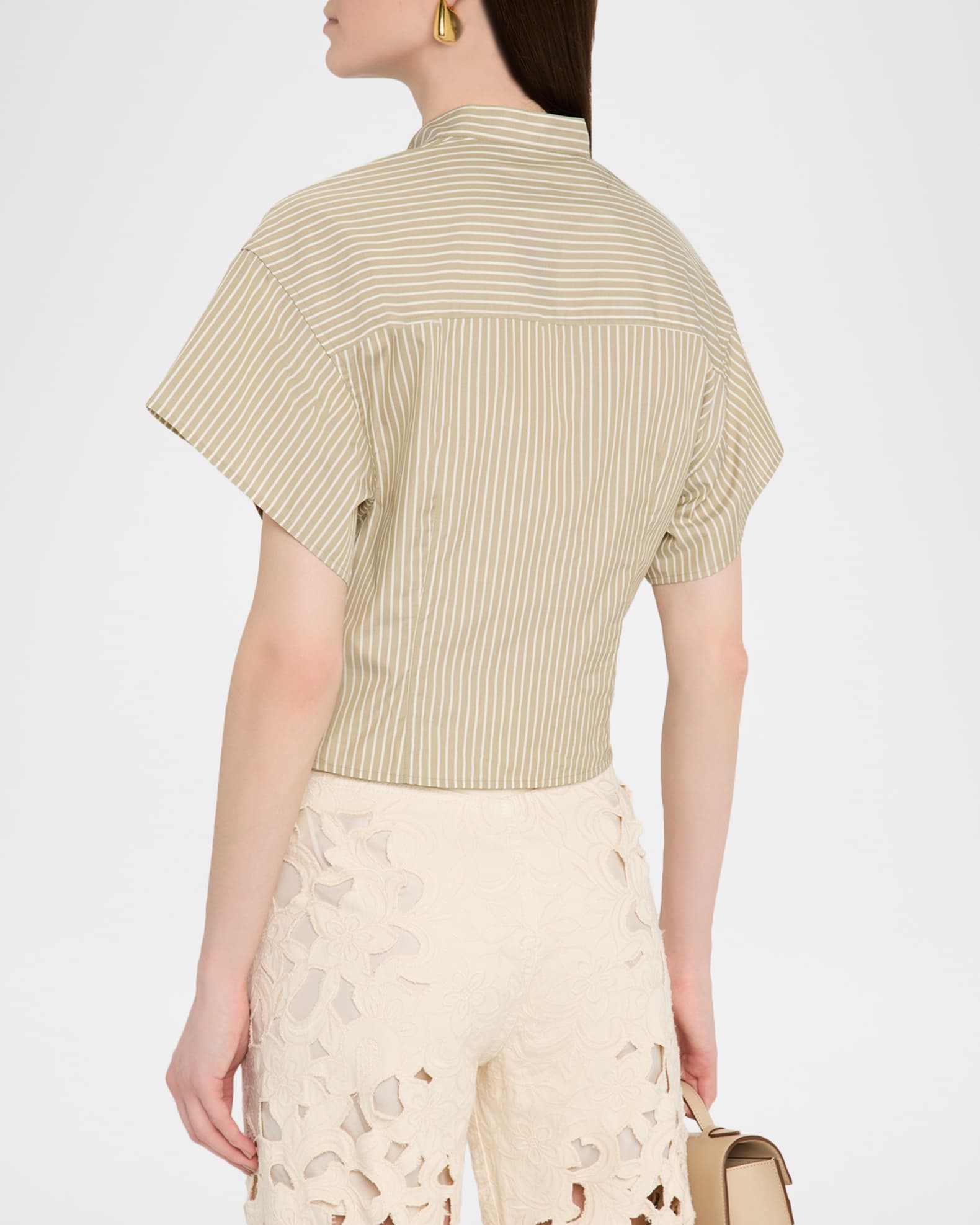 Rag & Bone Gretchen Stripe Twist-Front Shirt | Neiman Marcus