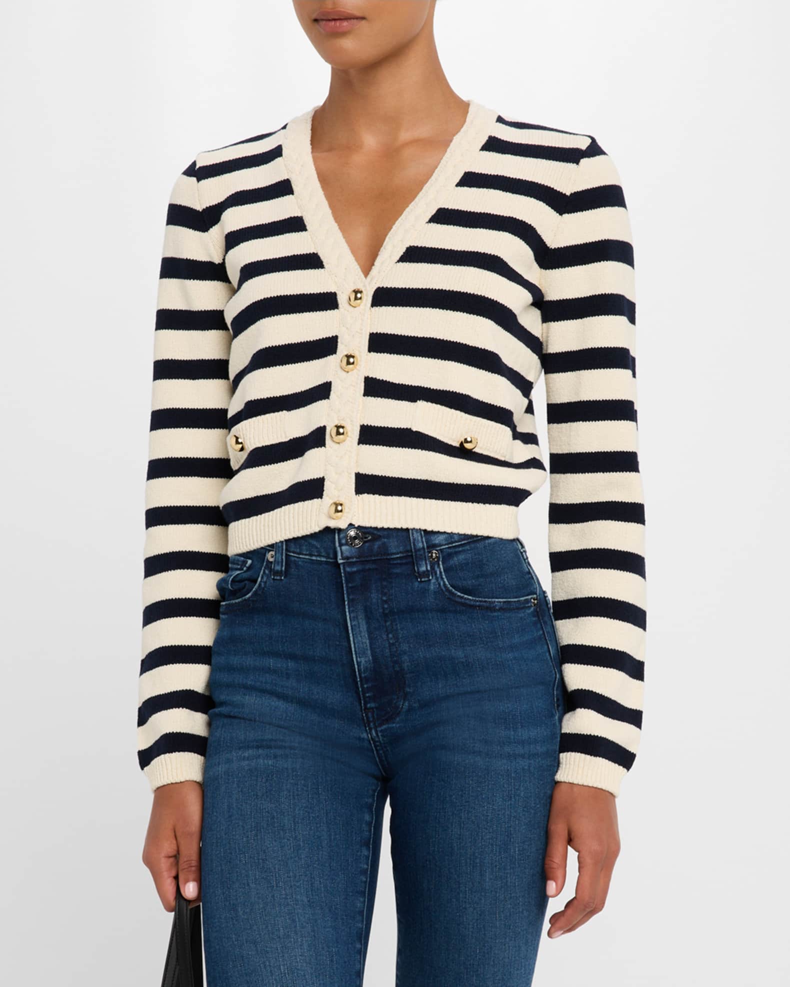 FRAME The Harbor Stripe Cardigan | Neiman Marcus