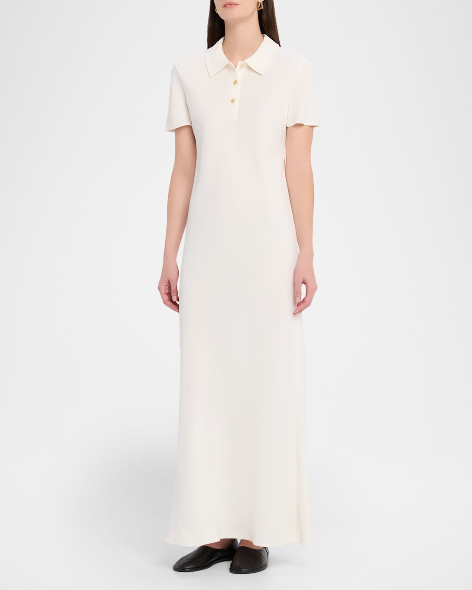 THE ROW Valenit Short-Sleeve Maxi Polo Dress | Neiman Marcus