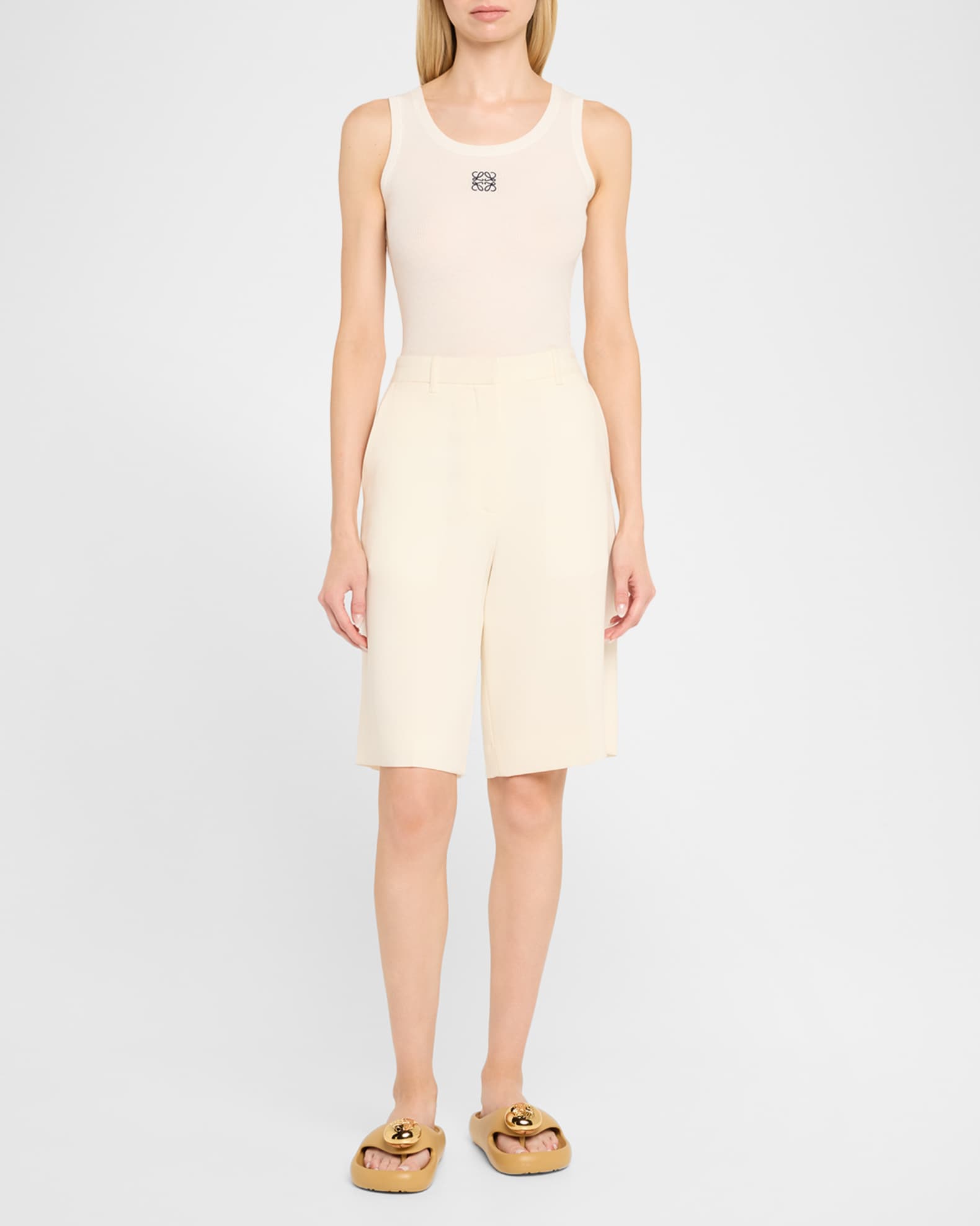 Loewe Pebble Patent Toe-Post Slide Sandals | Neiman Marcus