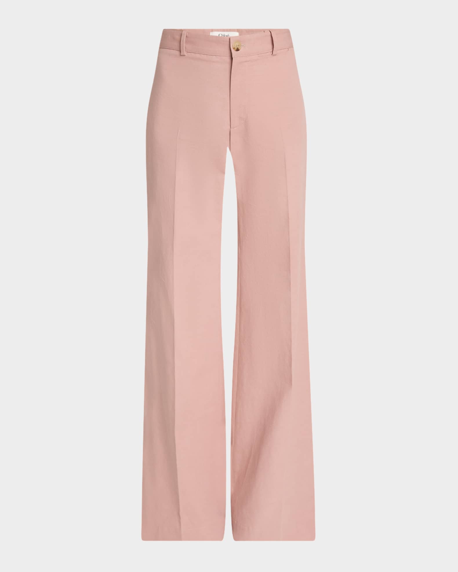 Chloe Cotton Canvas Flare Pants | Neiman Marcus