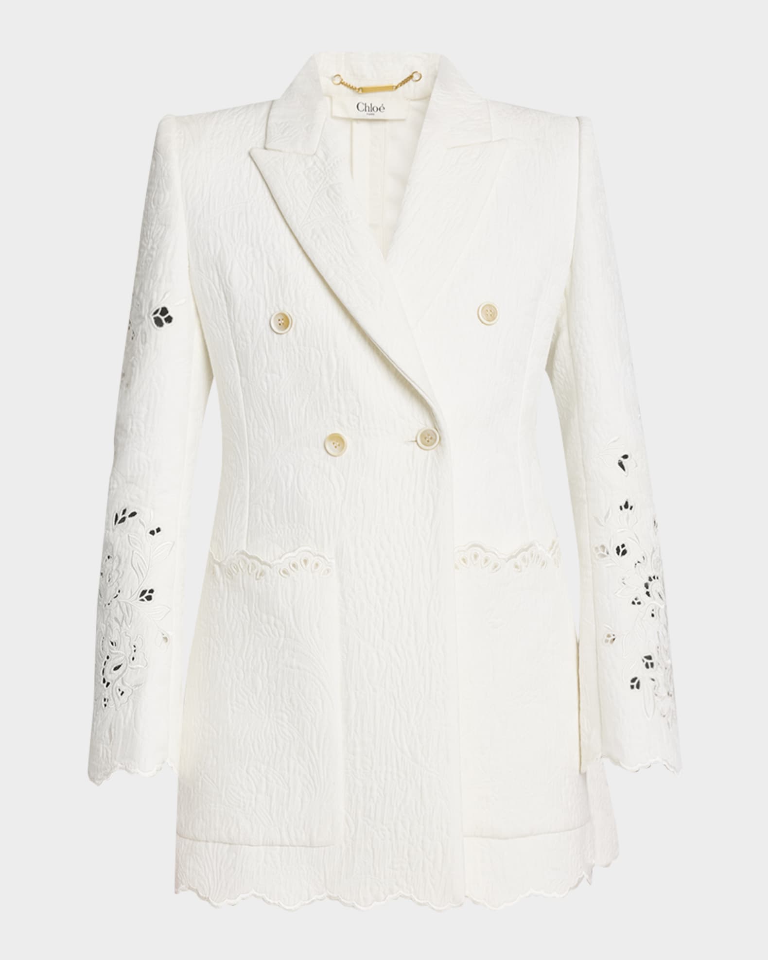Chloe Embroidered Spongy Jacquard Jacket | Neiman Marcus