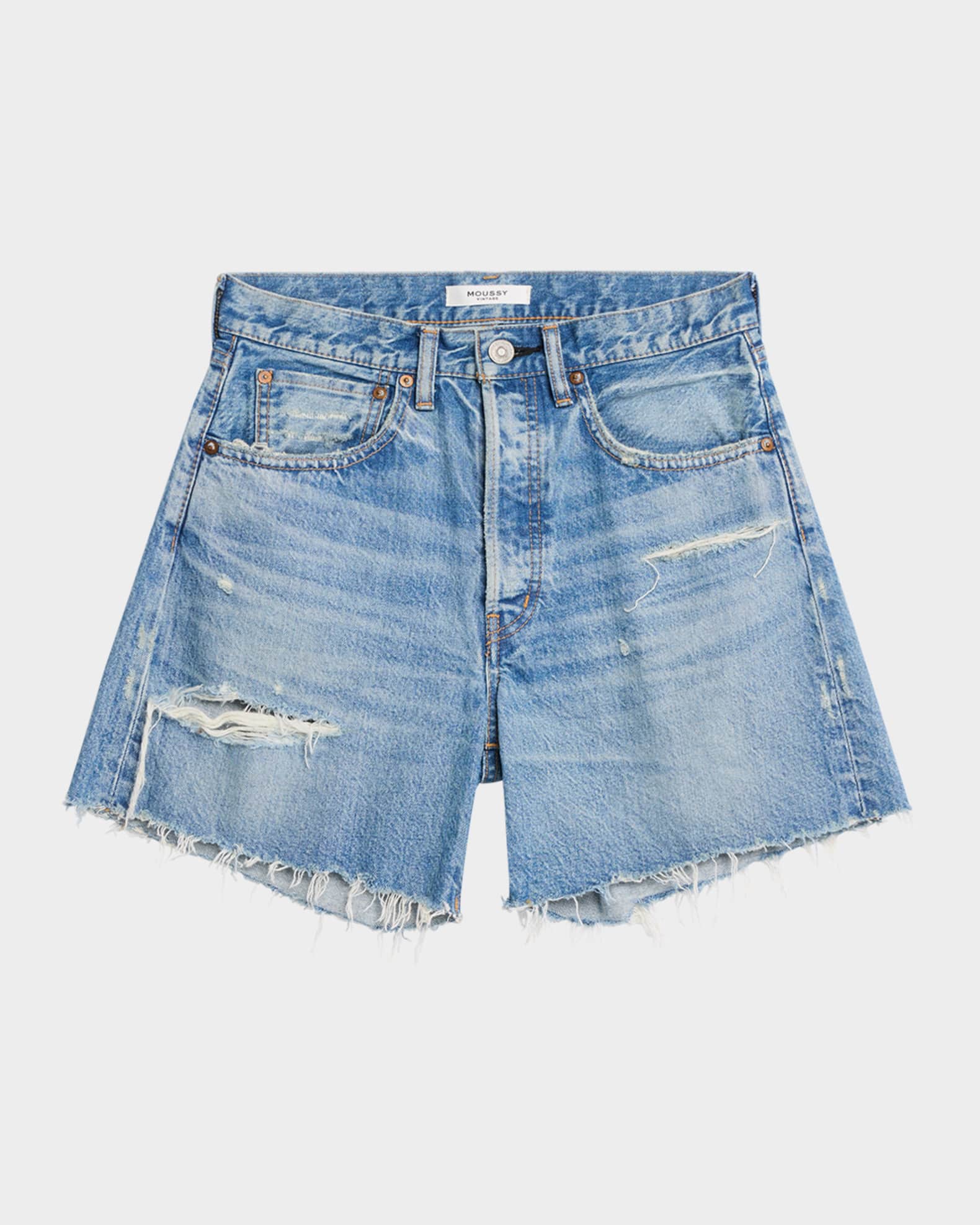 MOUSSY VINTAGE Kensington Distressed Denim Shorts | Neiman Marcus
