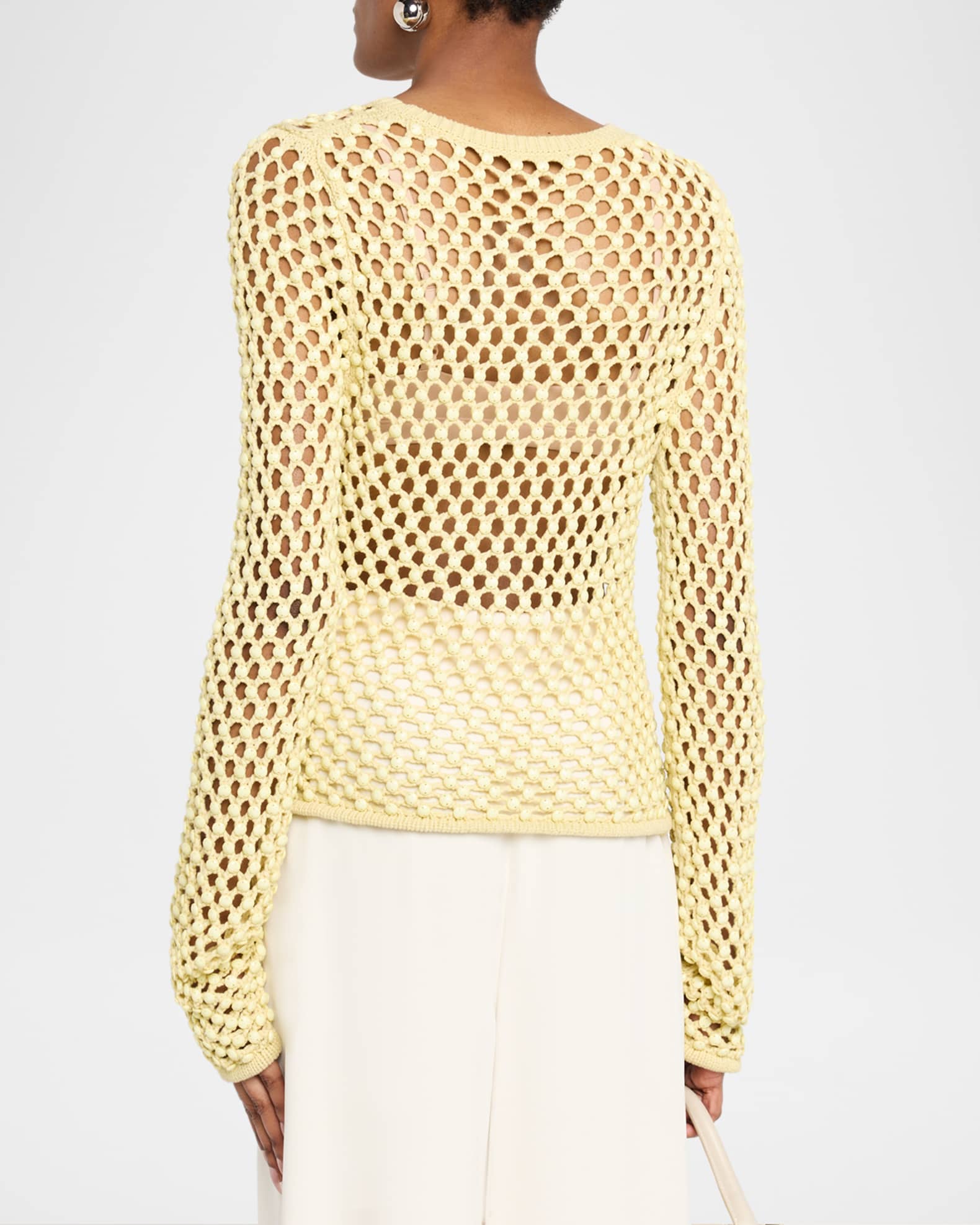 Diotima Enid Crystal Mesh Long-Sleeve Top | Neiman Marcus