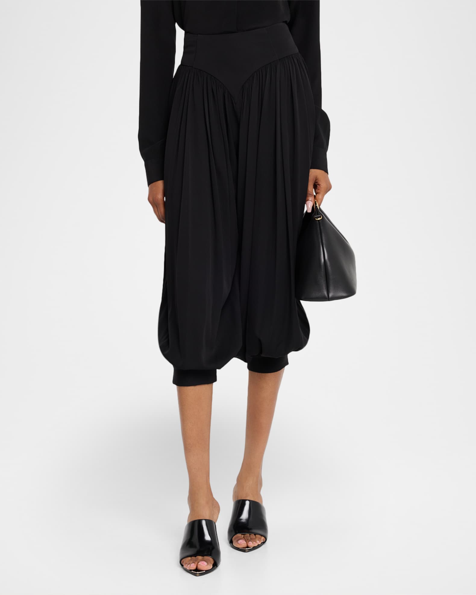 Diotima High-Rise Balloon-Leg Crop Bloomer Pants | Neiman Marcus