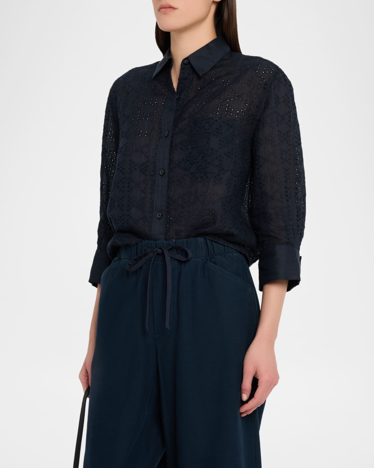Rag & Bone Lucia Embroidered Button-Front Shirt | Neiman Marcus