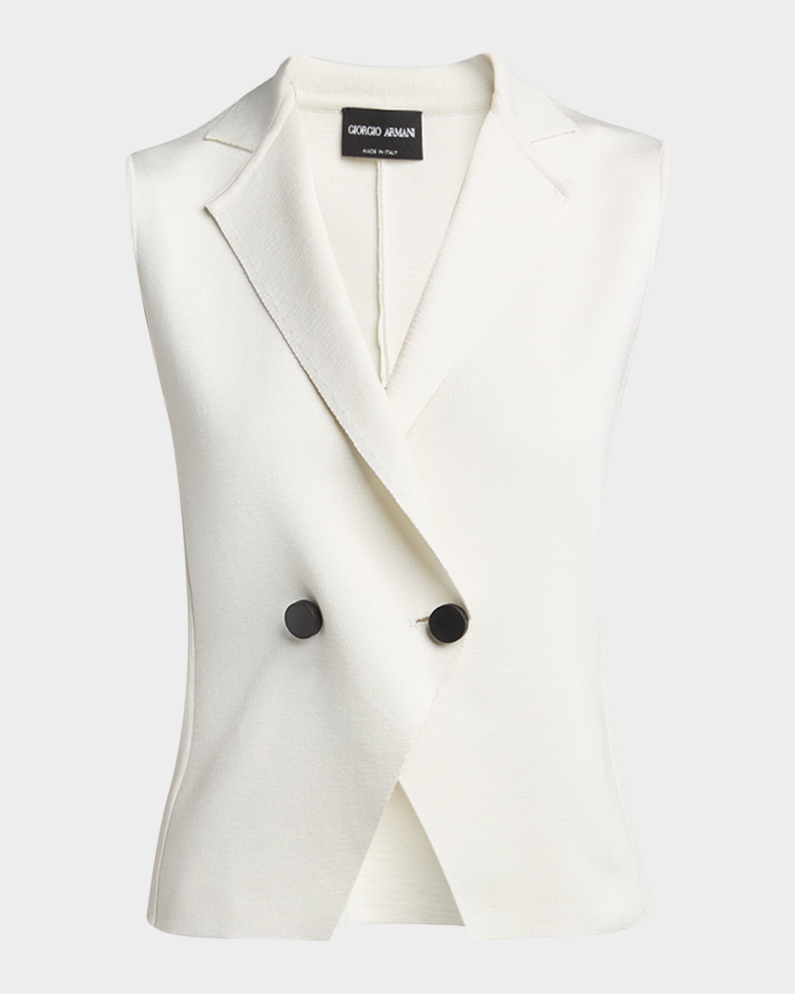 Giorgio Armani Silk Knit Single-Breasted Vest | Neiman Marcus