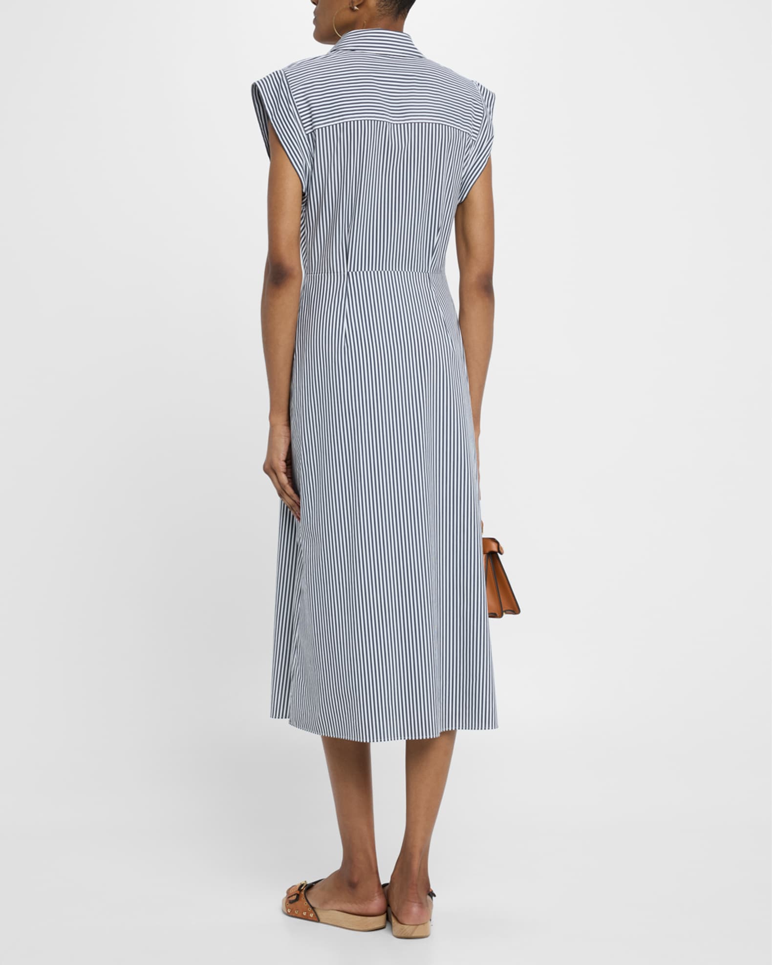 Veronica Beard Sleeveless Haydon Striped Shirtdress | Neiman Marcus