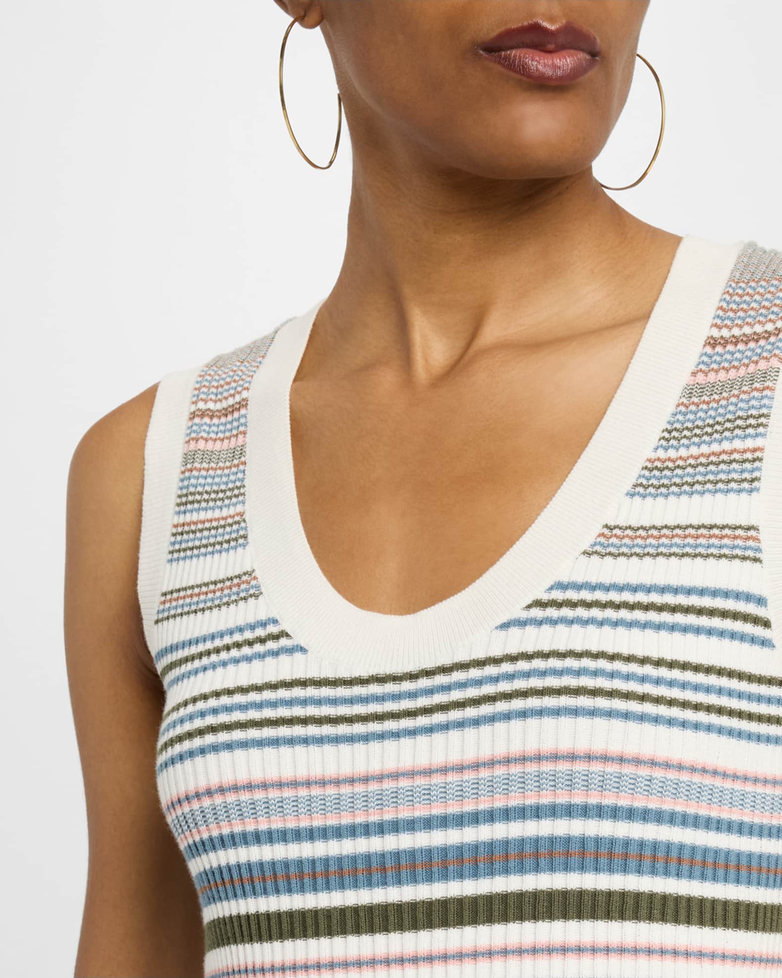 Veronica Beard Ezinna Stripe Knit Tank Top | Neiman Marcus