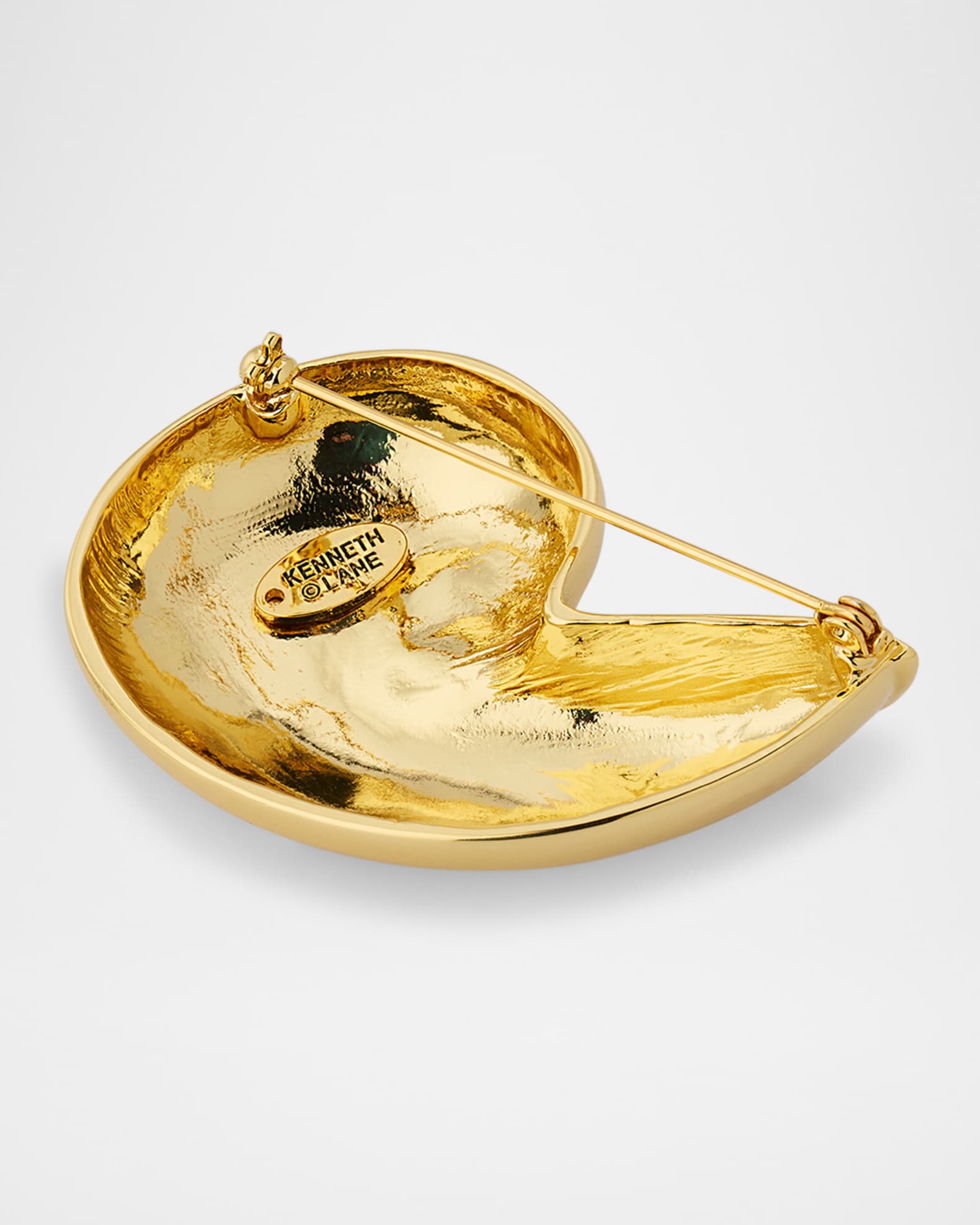 Kenneth Jay Lane Golden Seashell Brooch | Neiman Marcus