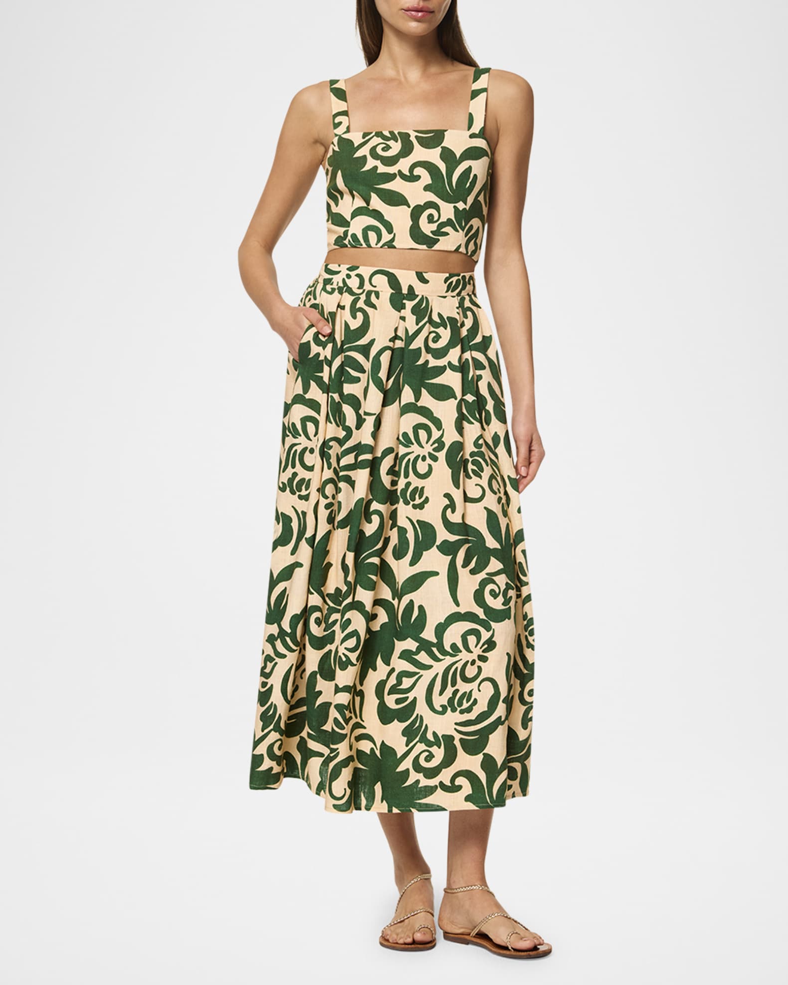 MISA Los Angeles Aggie Pleated Midi Skirt | Neiman Marcus