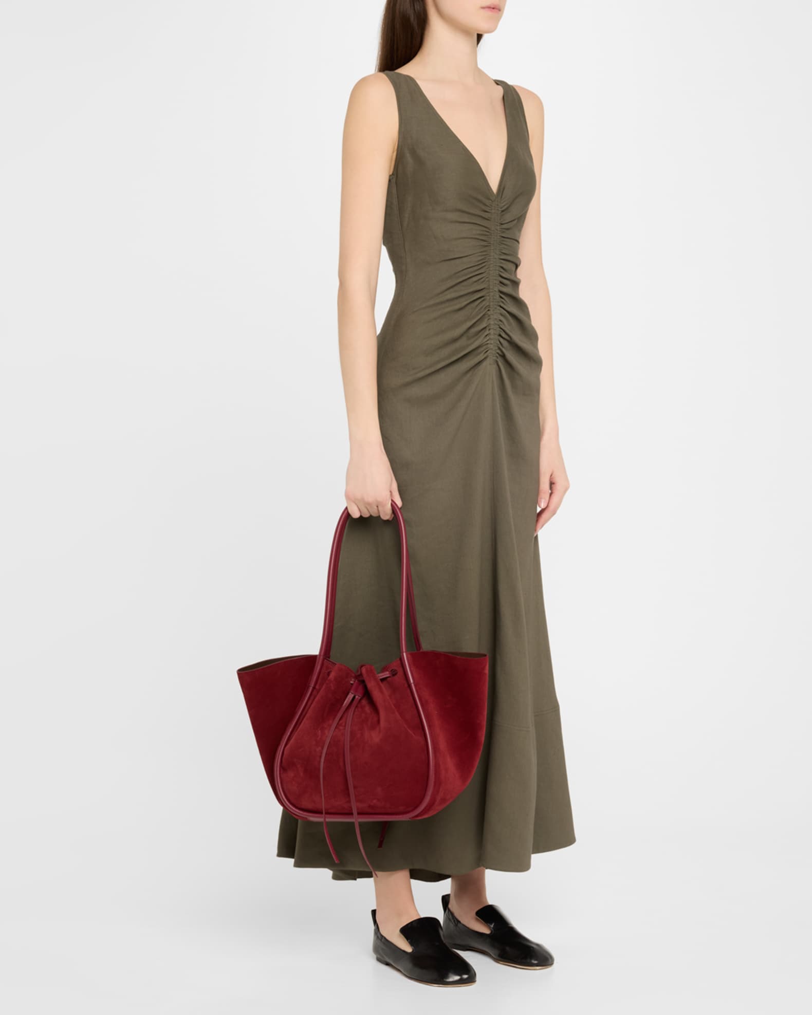 Proenza Schouler Large Ruched Suede Tote Bag | Neiman Marcus