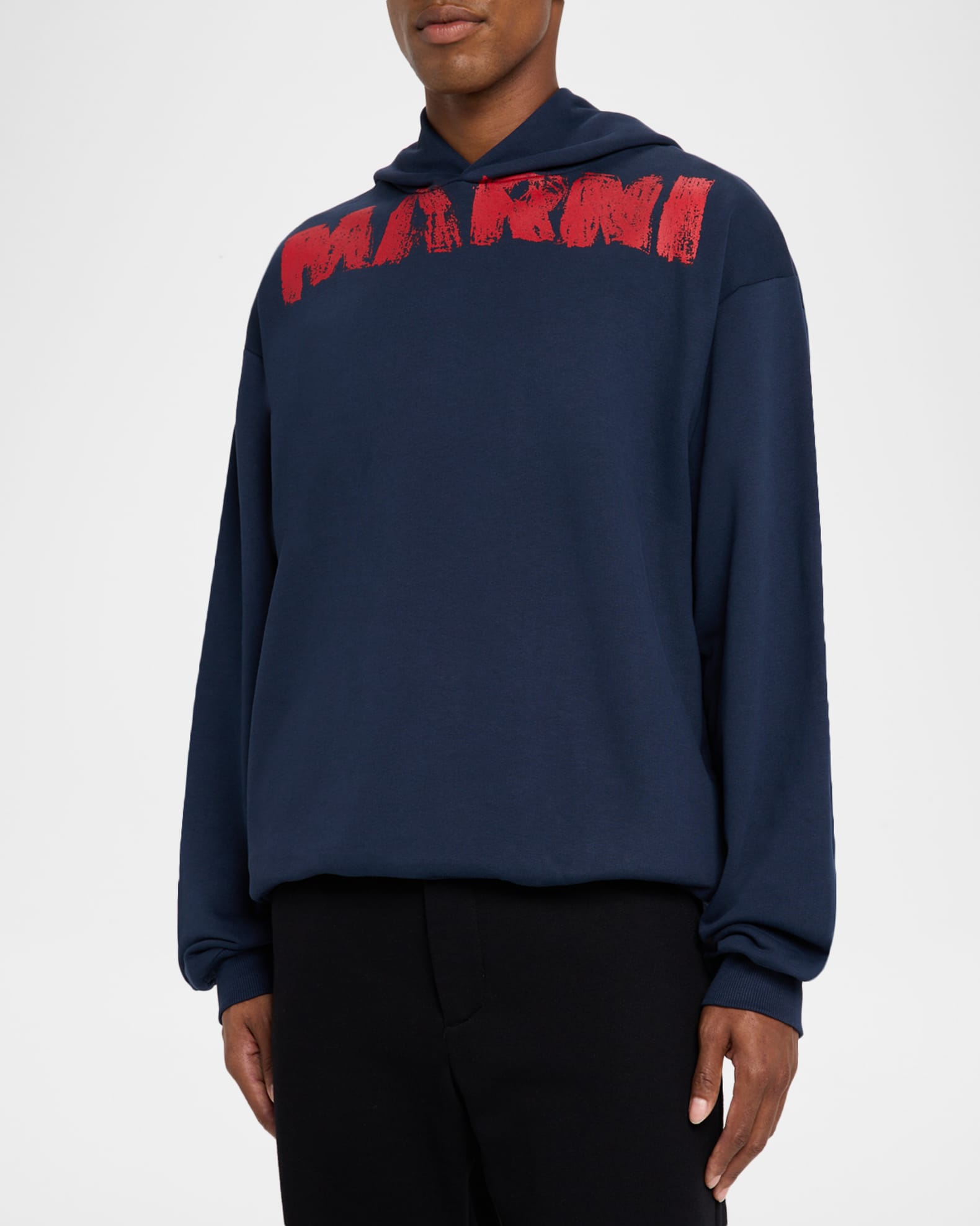 Marni Men's Spray Paint Logo Oversized Hoodie | Neiman Marcus