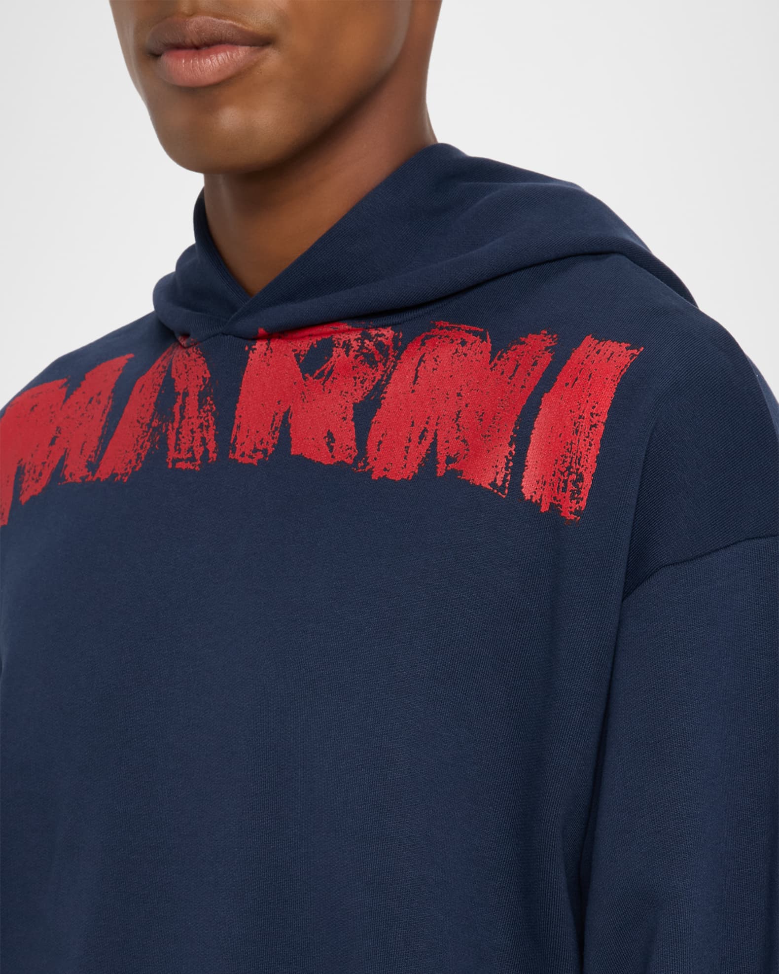 Marni Men's Spray Paint Logo Oversized Hoodie | Neiman Marcus