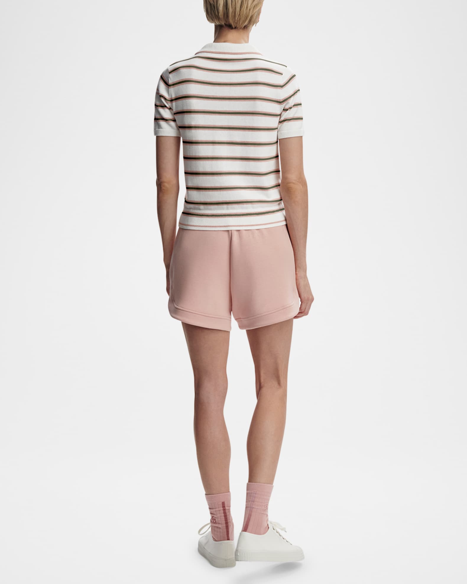 Varley Faustine Striped Fine-Knit Polo | Neiman Marcus