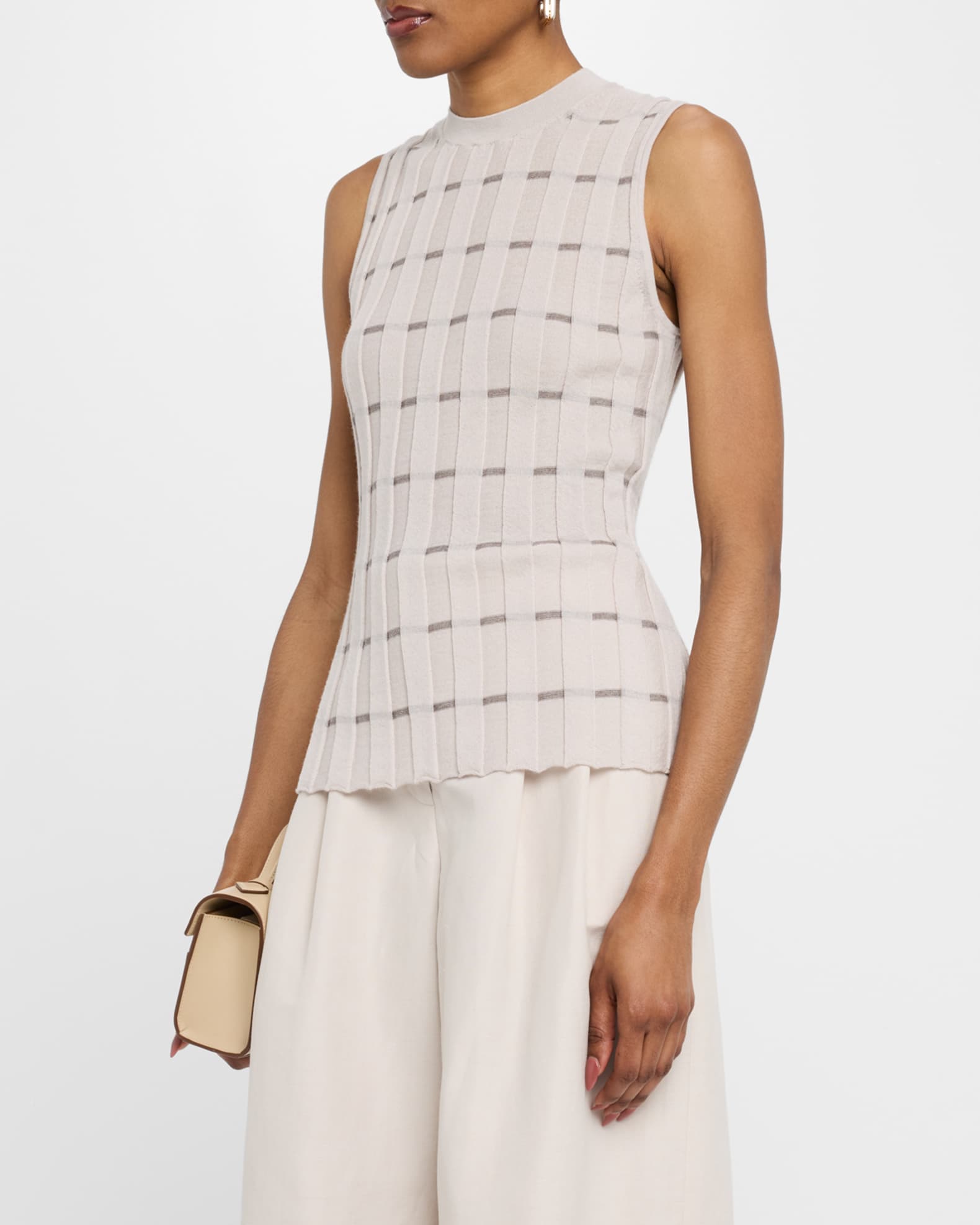 Lafayette 148 New York Wide Rib Knit Striped Shell | Neiman Marcus