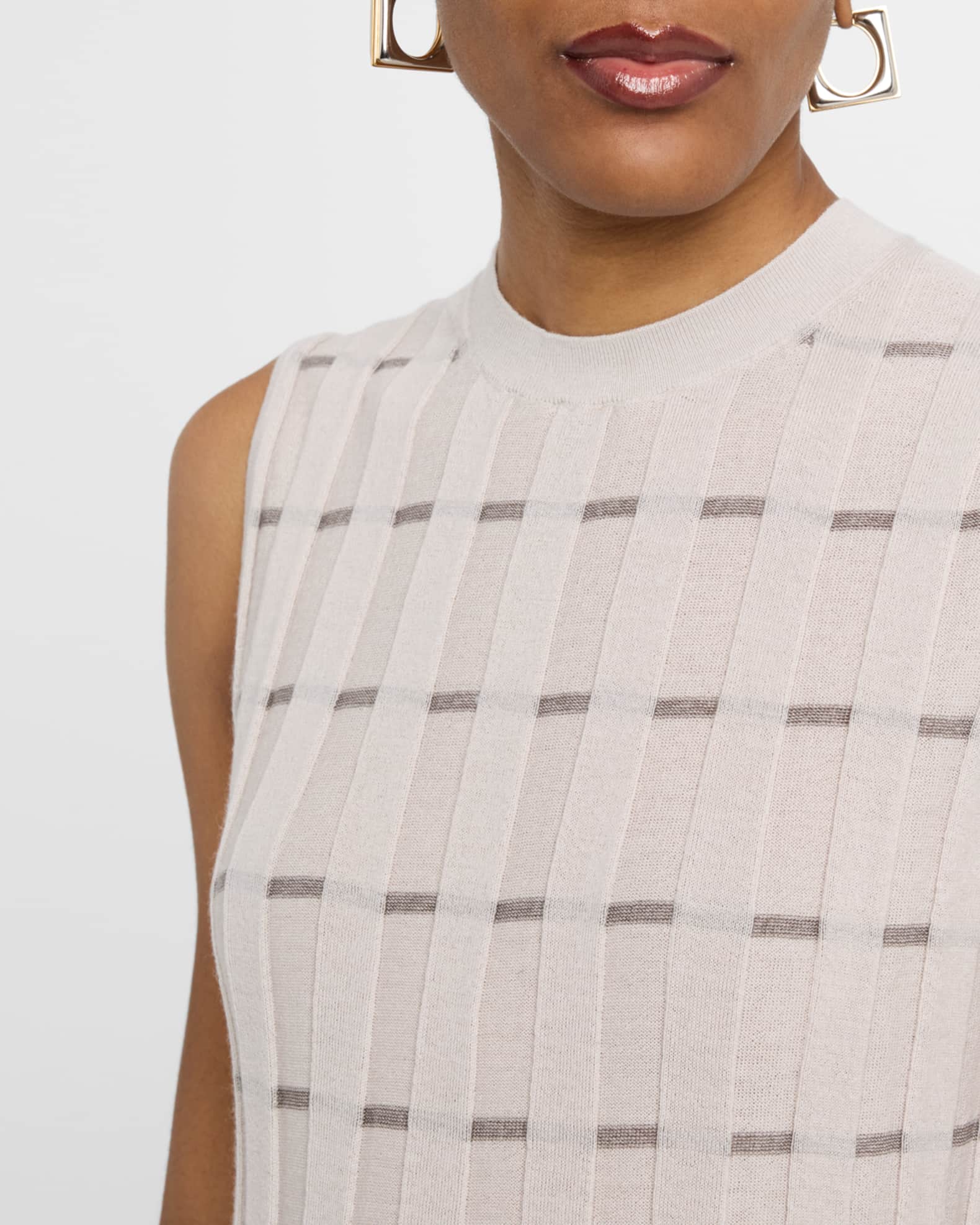 Lafayette 148 New York Wide Rib Knit Striped Shell | Neiman Marcus