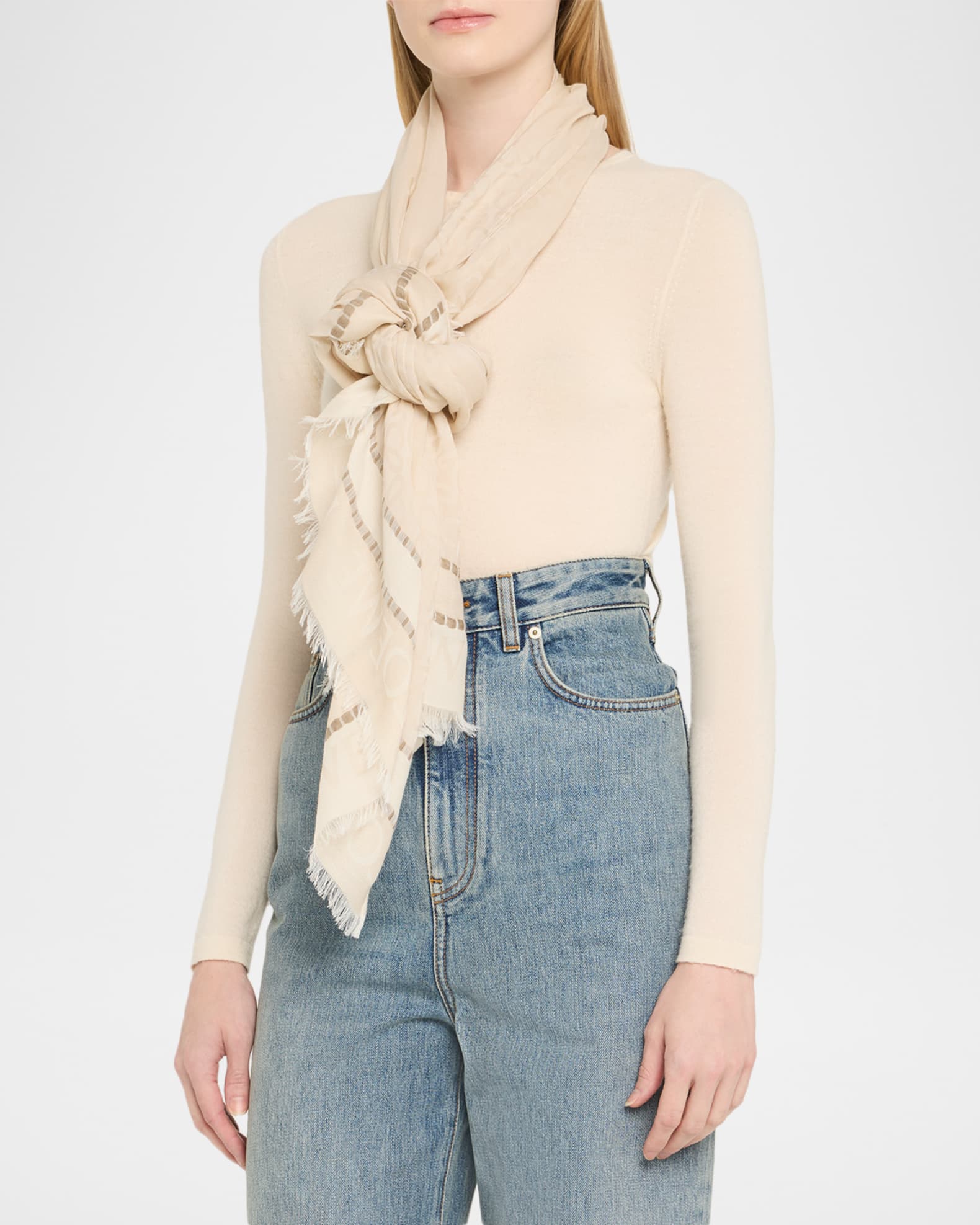 x Paula's Ibiza Anagram Cotton Pareo Scarf | Neiman Marcus