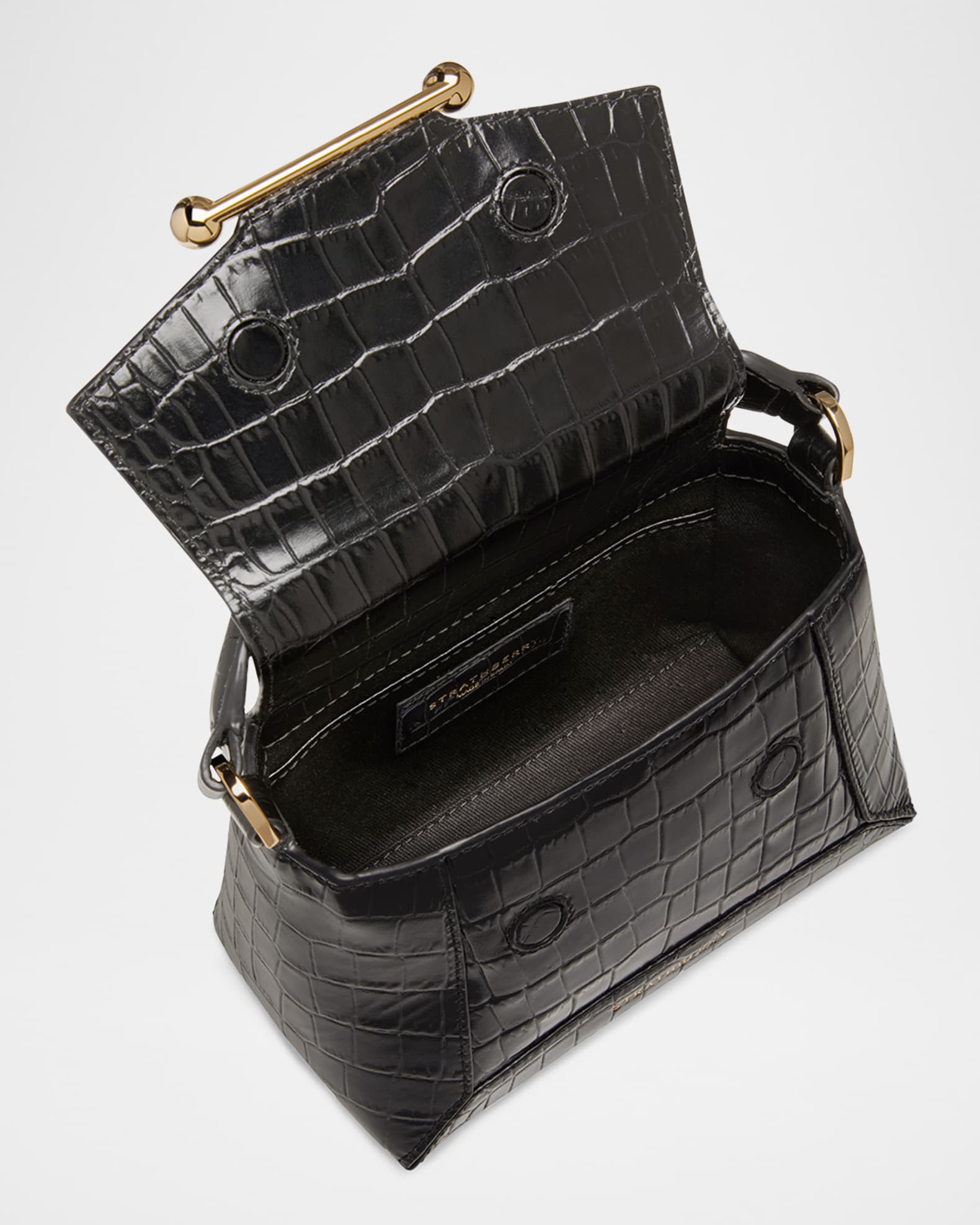 STRATHBERRY Mosaic Croc-Embossed Leather Top-Handle Bag | Neiman Marcus