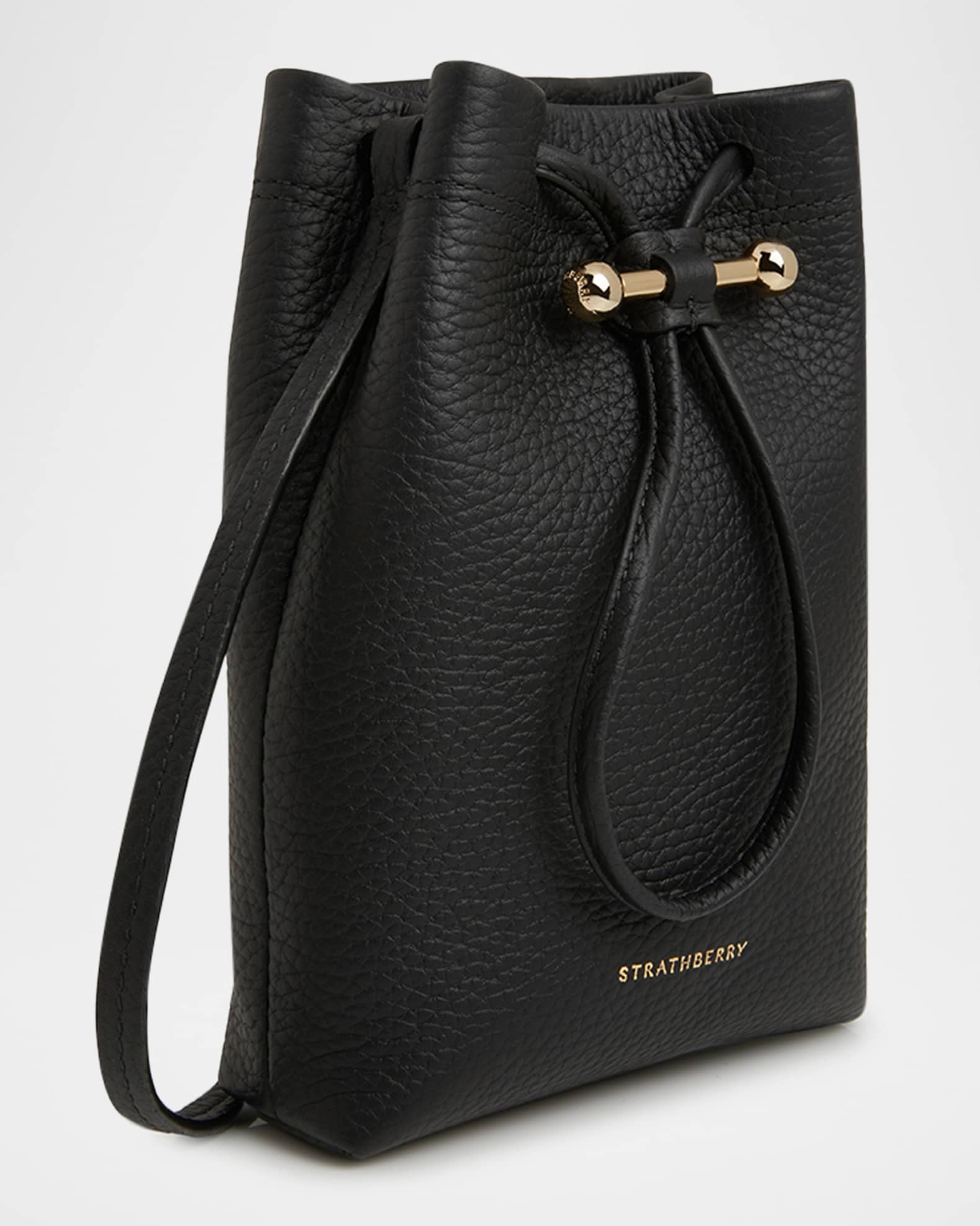 STRATHBERRY Osette Drawstring Leather Crossbody Pouch Bag | Neiman Marcus