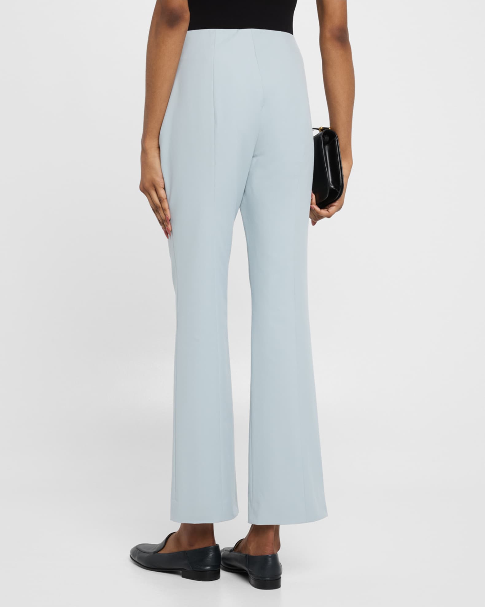 Lafayette 148 New York Vesey Seamed Flare-Leg Crop Pants | Neiman Marcus