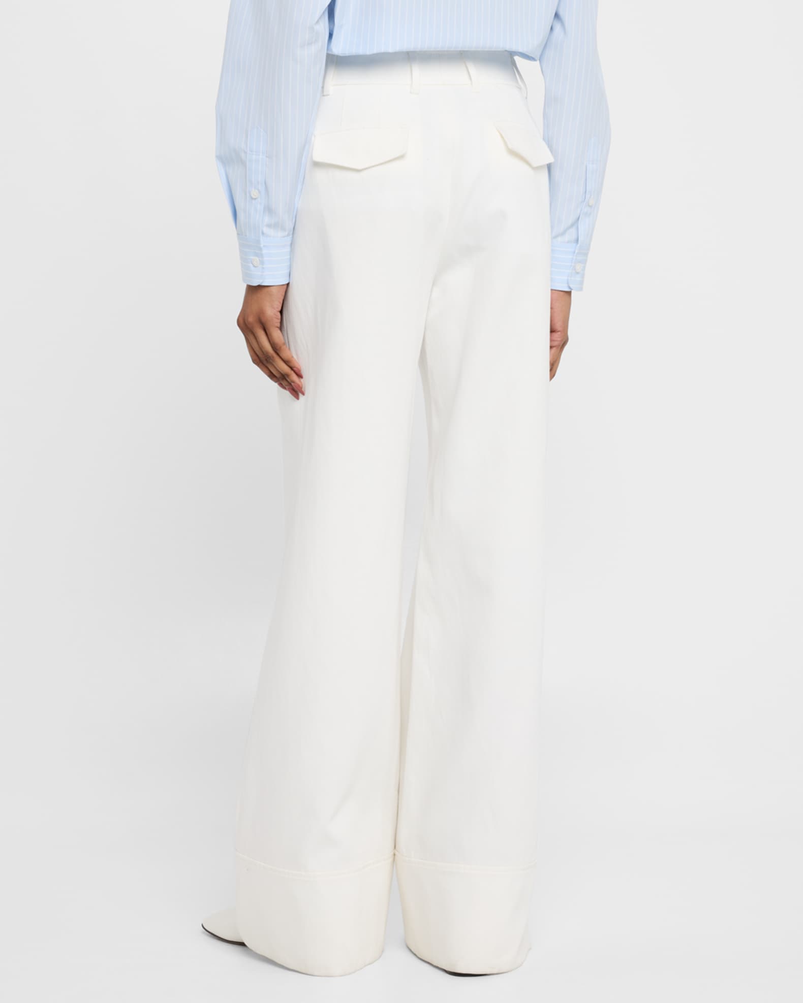 Lafayette 148 New York Charles Wide-Leg Twill Pants | Neiman Marcus