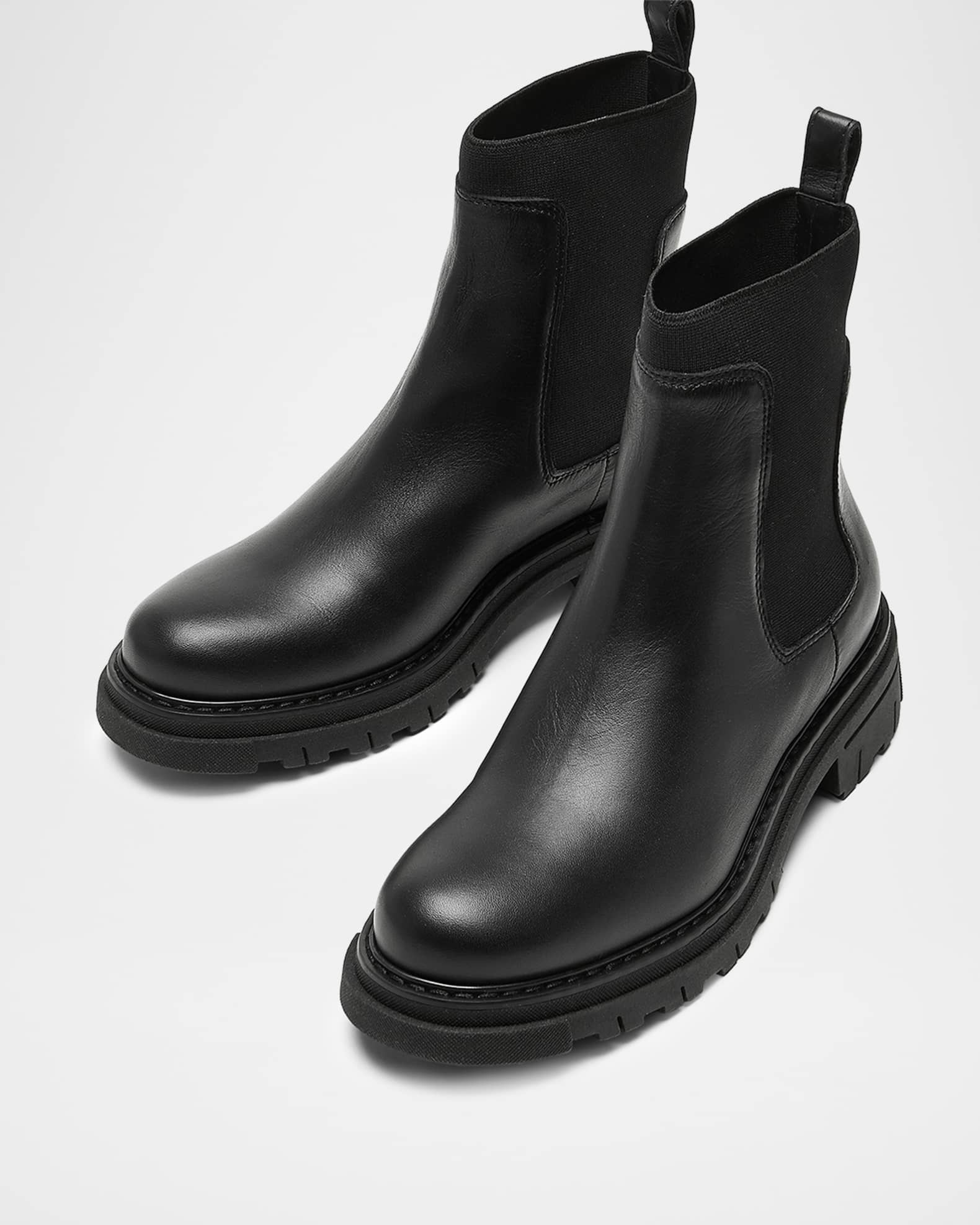 La Canadienne Darren Leather Extended-Elastic Chelsea Boots | Neiman Marcus