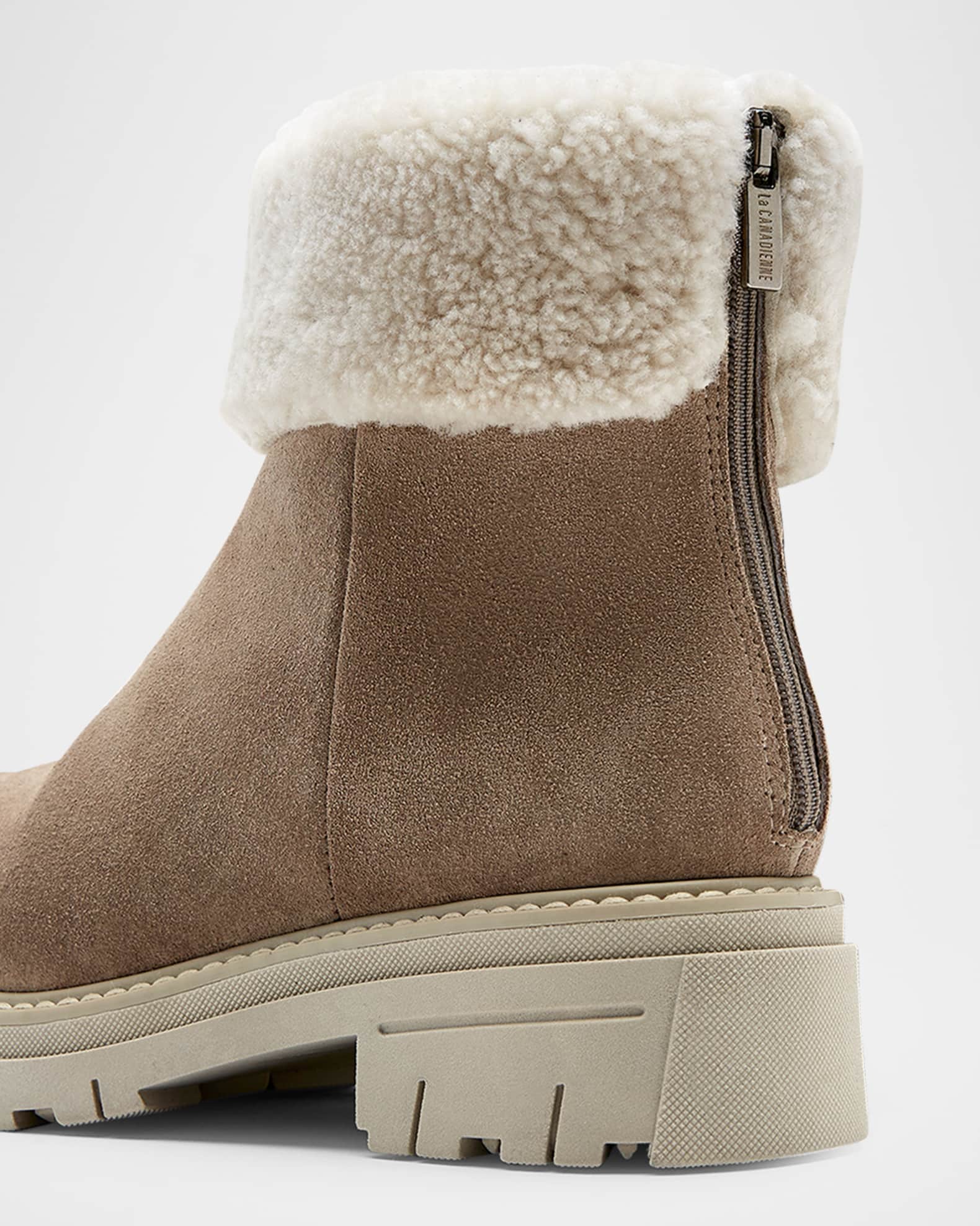 La Canadienne Dwayne Shearling-Lined Suede Booties | Neiman Marcus