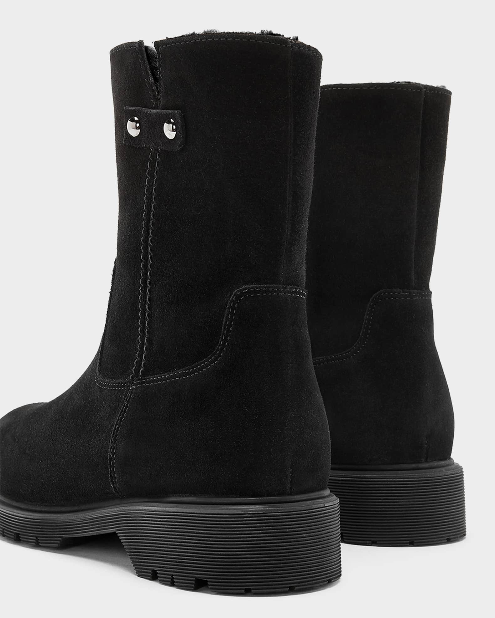 La Canadienne Hogan Shearling-Lined Suede Booties | Neiman Marcus