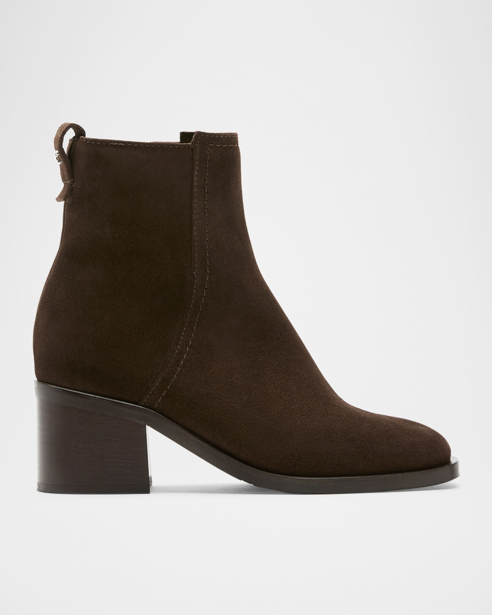 La Canadienne Jordan Suede Square-Toe Zip Booties | Neiman Marcus