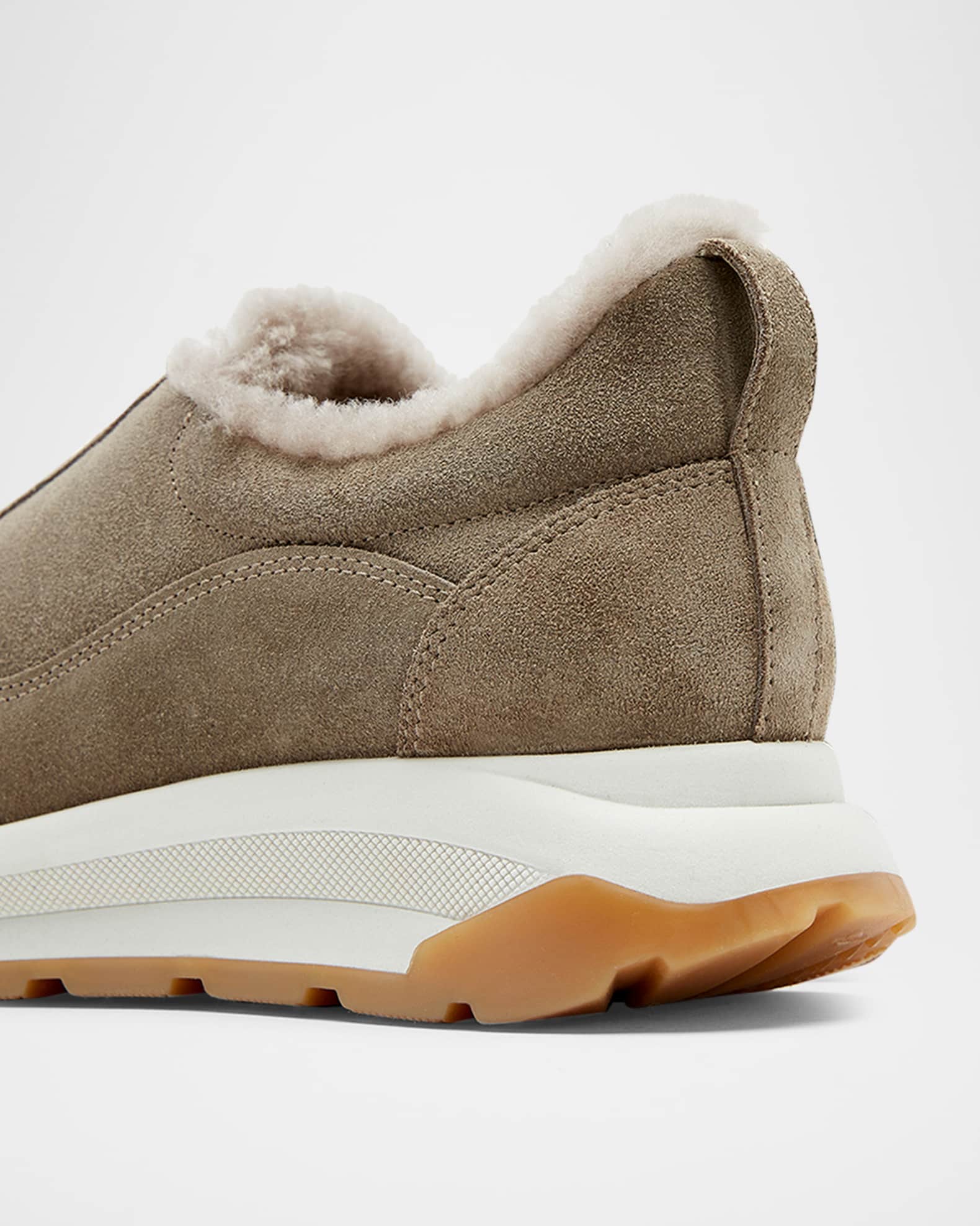 La Canadienne Vada Shearling-Lined Suede Sneakers | Neiman Marcus
