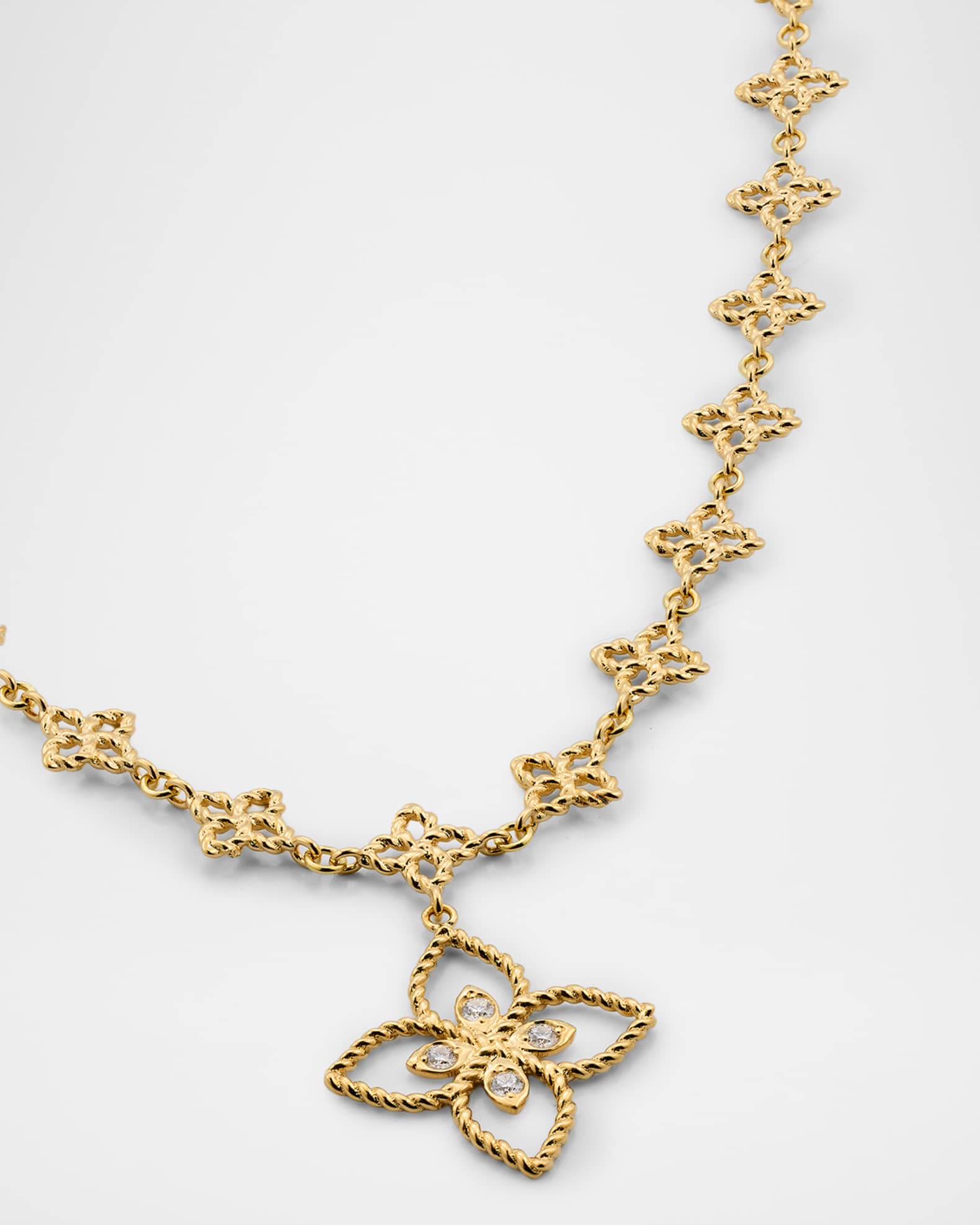 Roberto Coin 18K Yellow Gold Principessa Diamond Flower Pendant ...