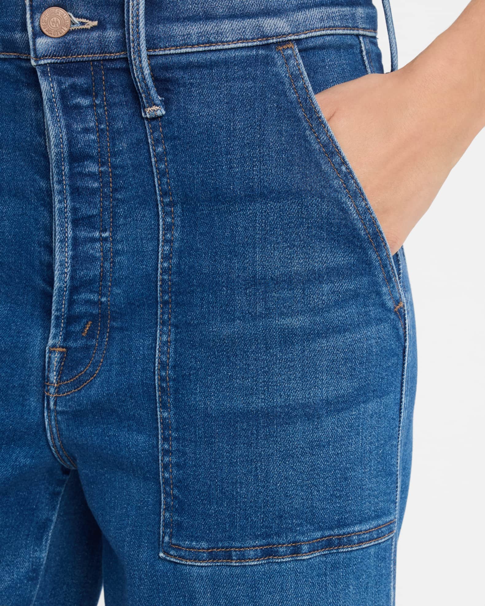 MOTHER The Stitch Up Maven Hover Jeans | Neiman Marcus