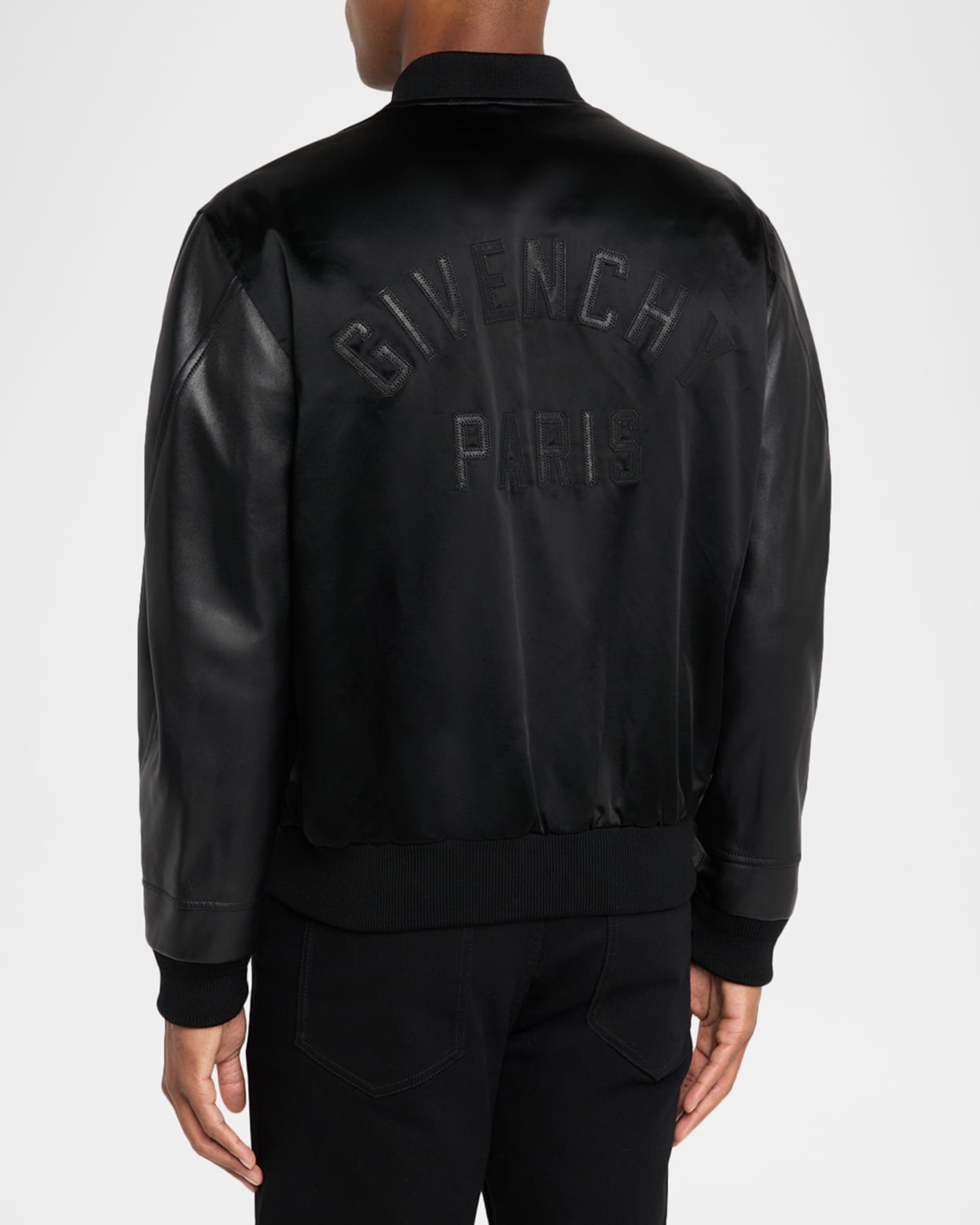 Givenchy Men's Mix Material Back-Logo Varsity Jacket | Neiman Marcus
