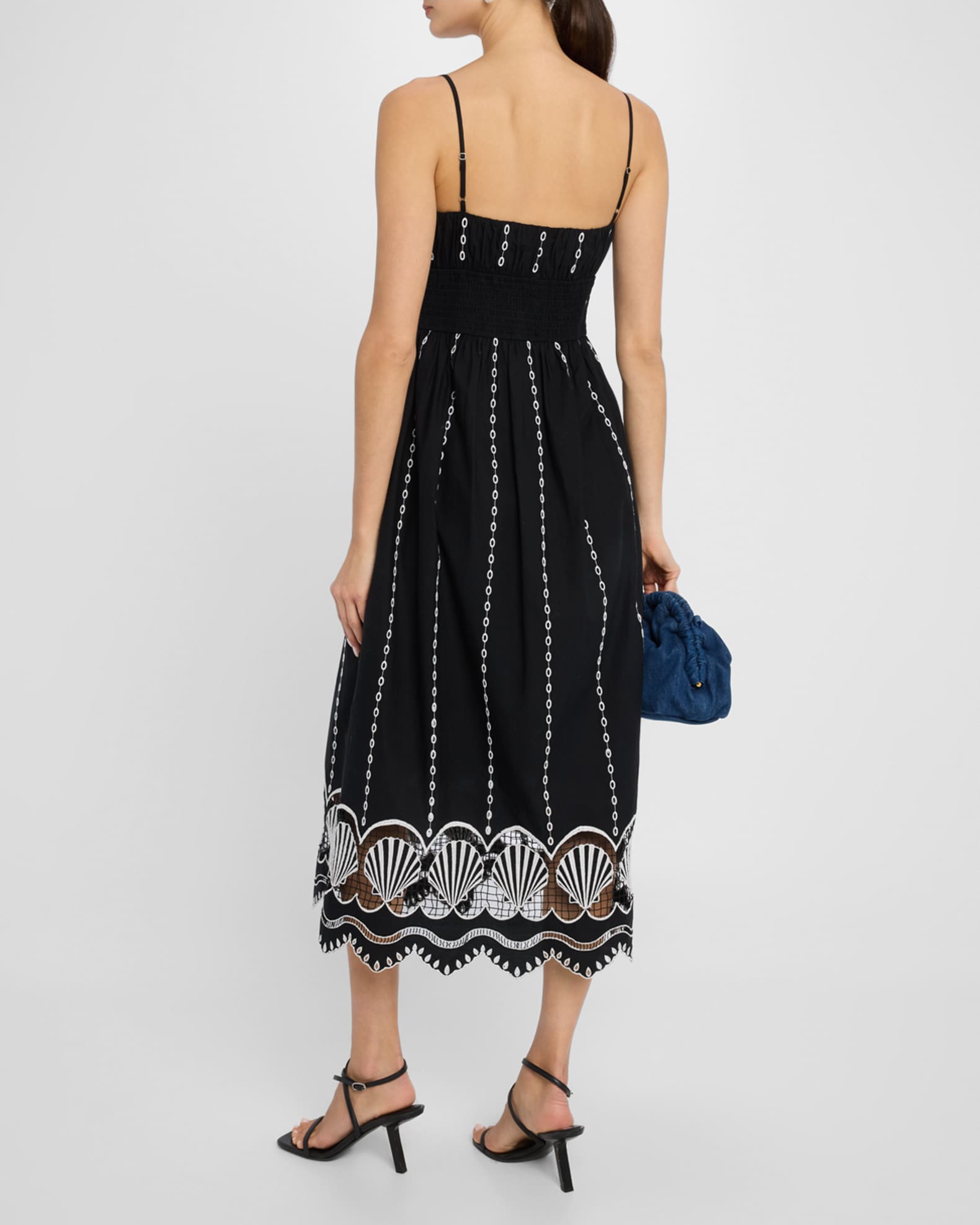 Rails Granada Seashell Embroidered Midi Dress | Neiman Marcus