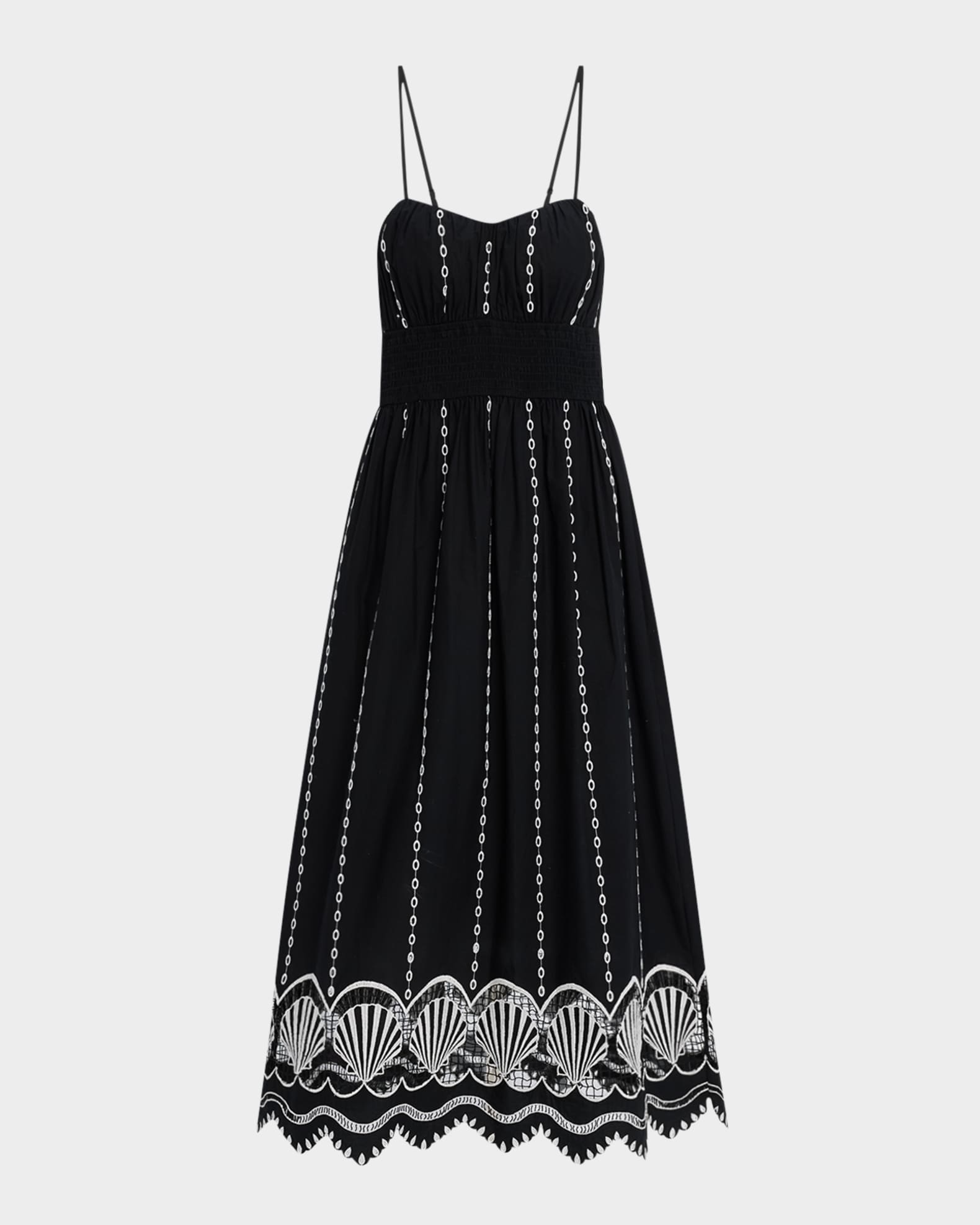 Rails Granada Seashell Embroidered Midi Dress | Neiman Marcus