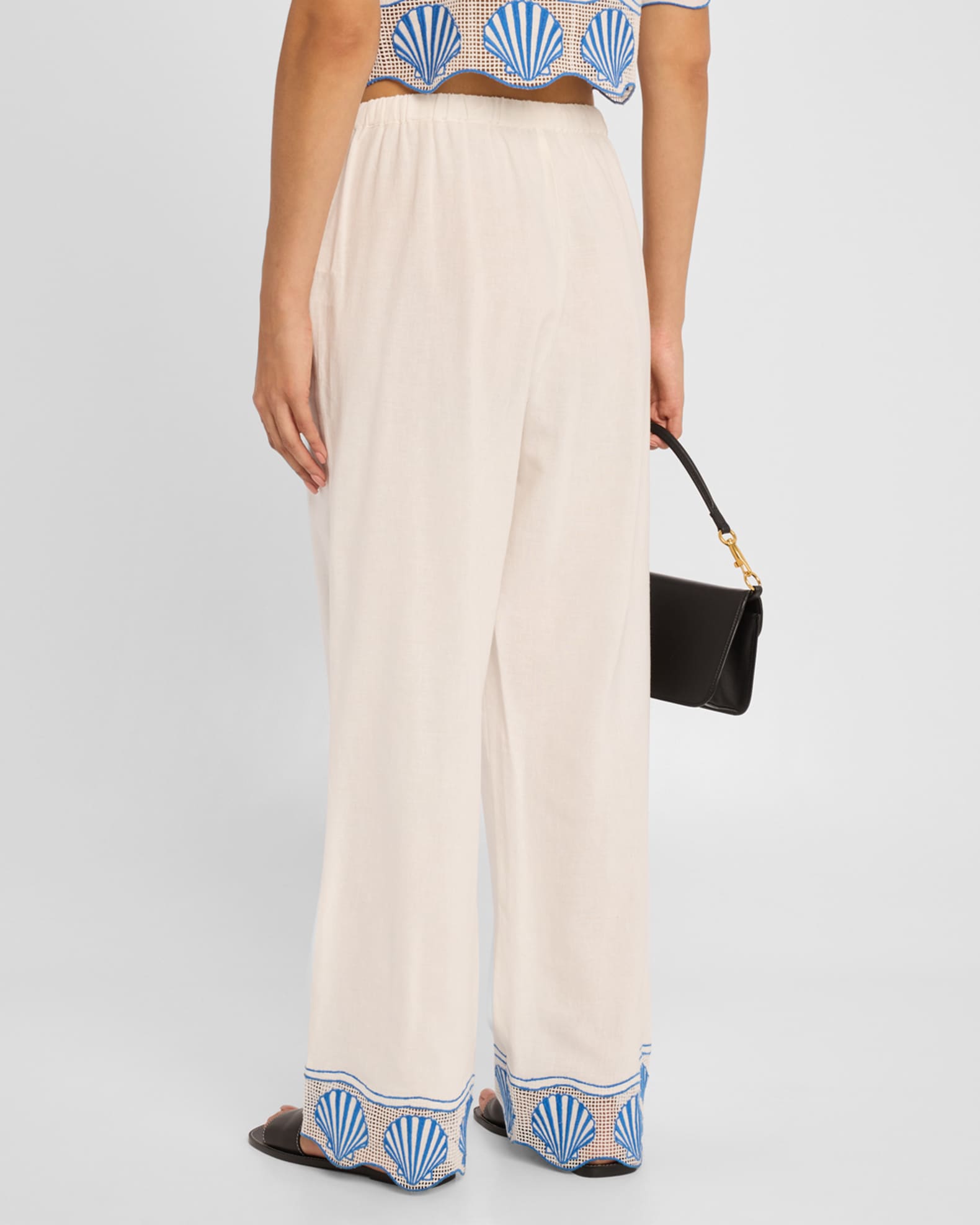 Rails Tildi Embroidered Cotton-Linen Pants | Neiman Marcus