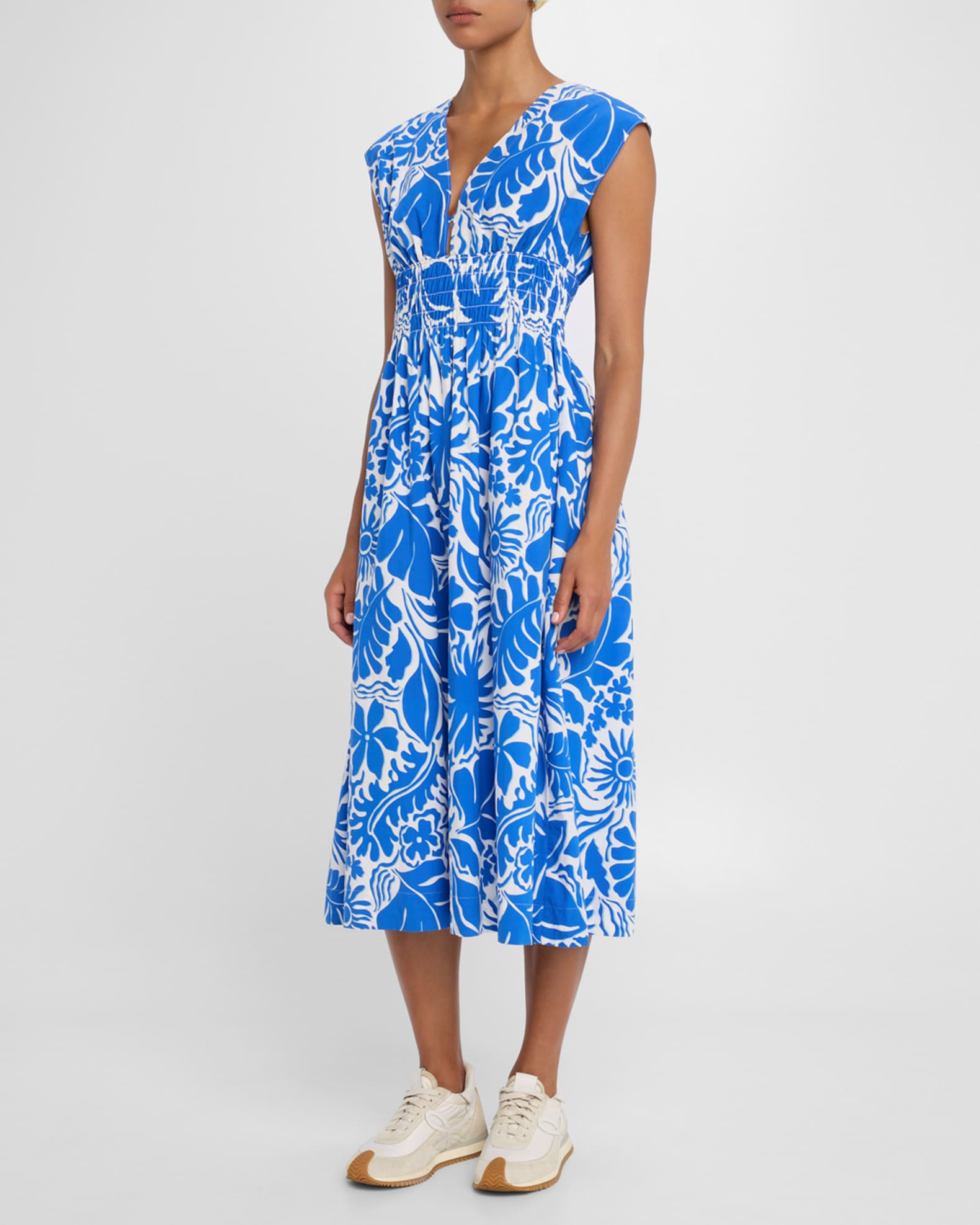 Rails Roxanne Cap-Sleeve Midi Dress | Neiman Marcus