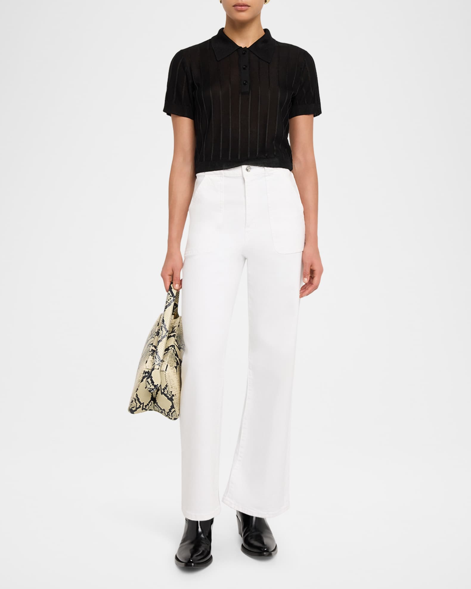 FRAME The Modern Pocket Wide Jeans | Neiman Marcus