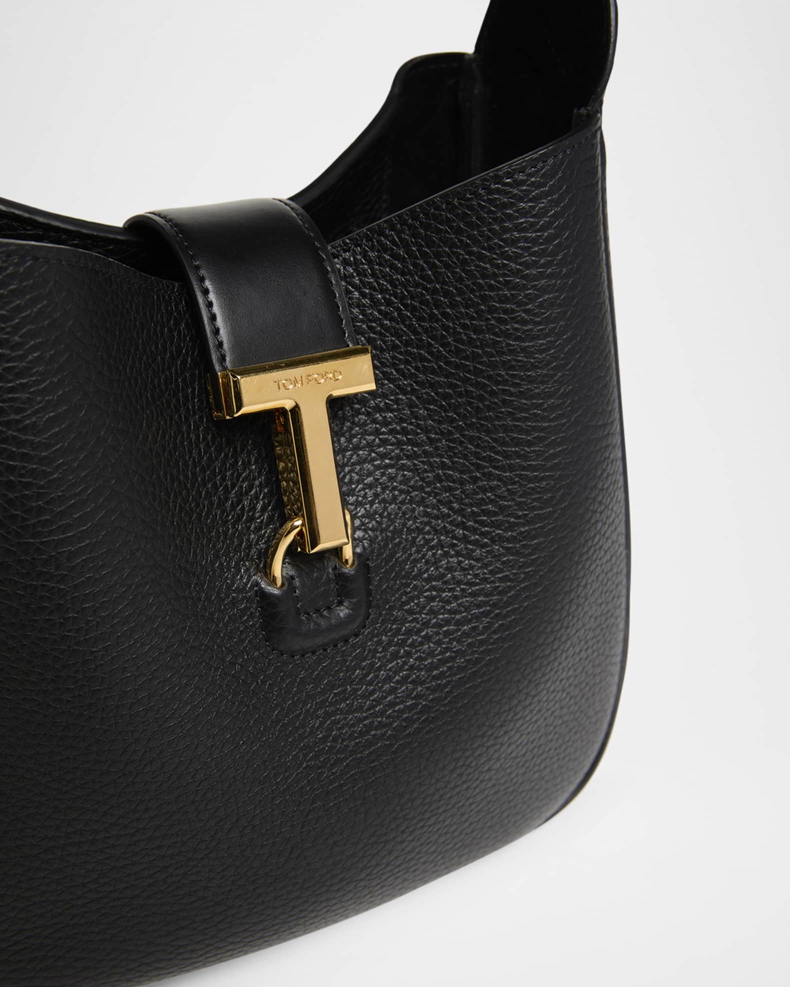 TOM FORD Monarch Small Hobo Bag in Grained Leather | Neiman Marcus