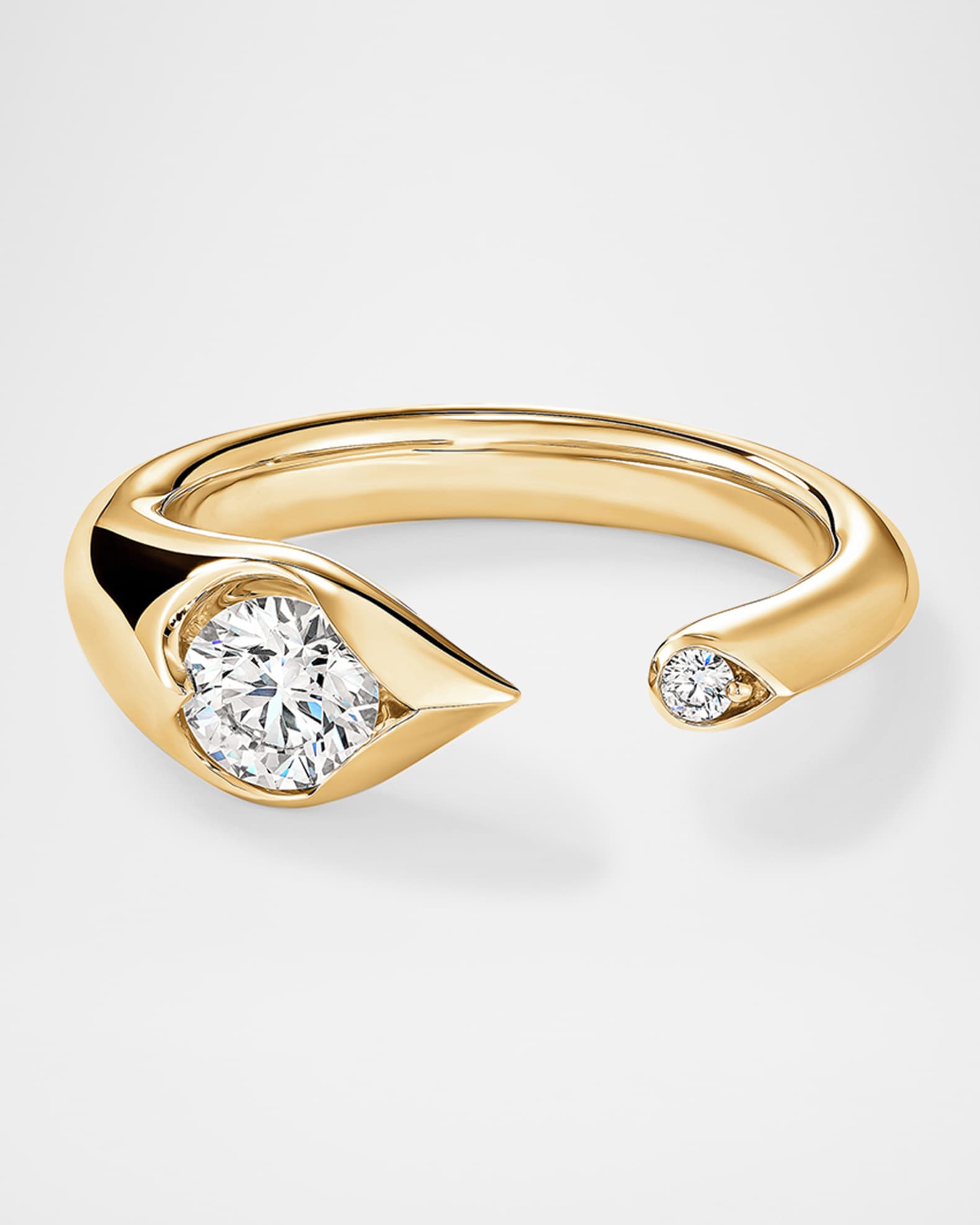 Hearts on Fire 18K Yellow Gold LU Diamond Droplet Ring | Neiman Marcus
