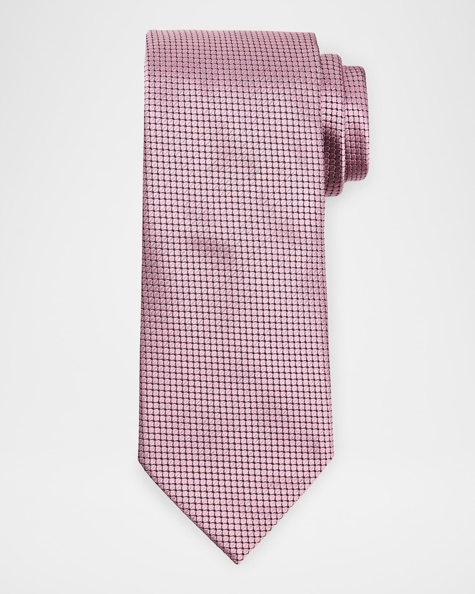 ZEGNA Men's Tonal Micro-Geometric Silk Tie | Neiman Marcus