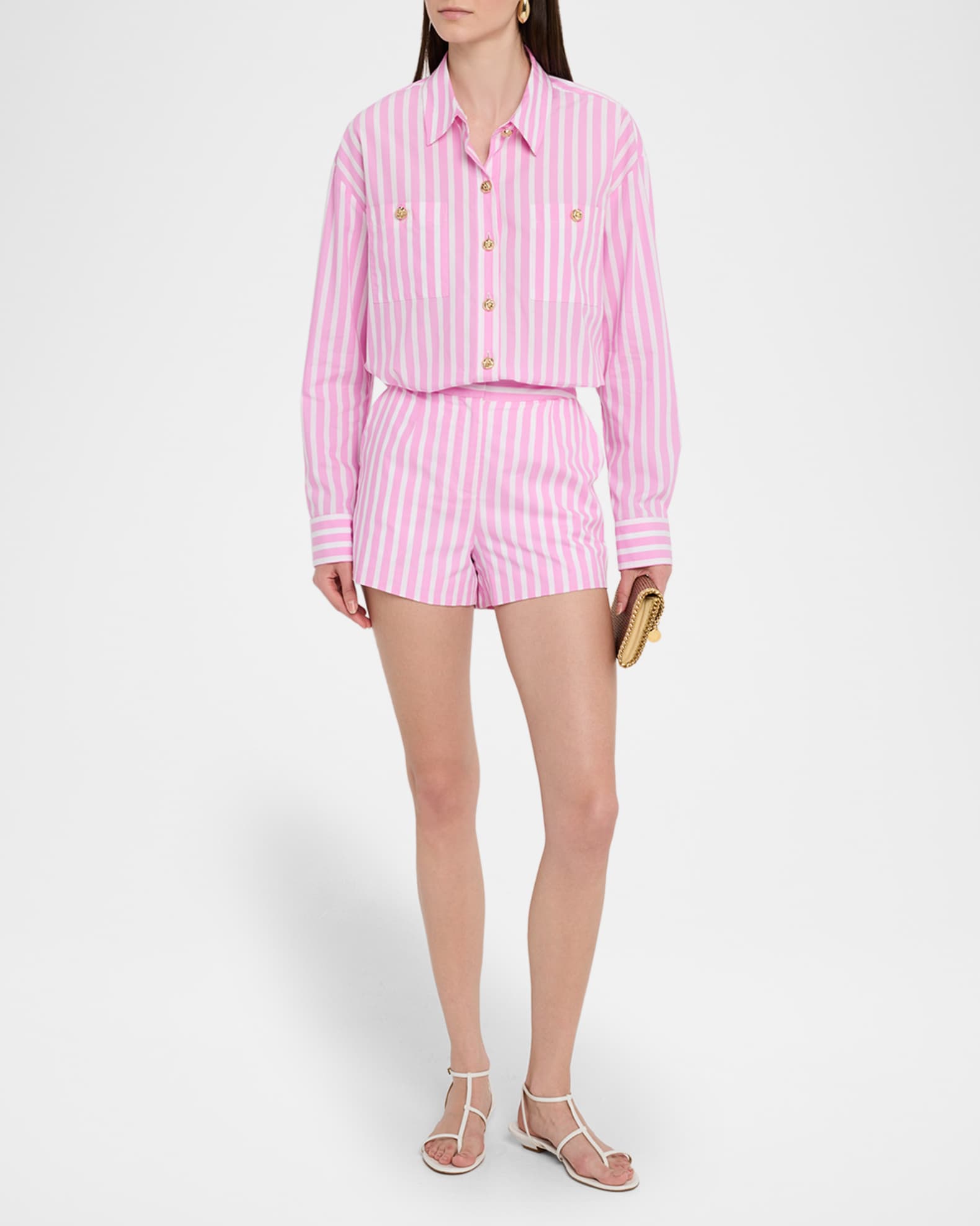 Generation Love Theo Stripe Poplin Shorts | Neiman Marcus